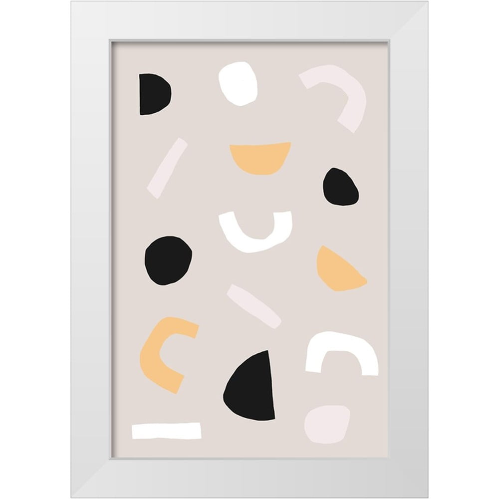 uplusmestudio 23x32 White Modern Wood Framed Museum Art Print Titled - Abstract Get Together No ...
