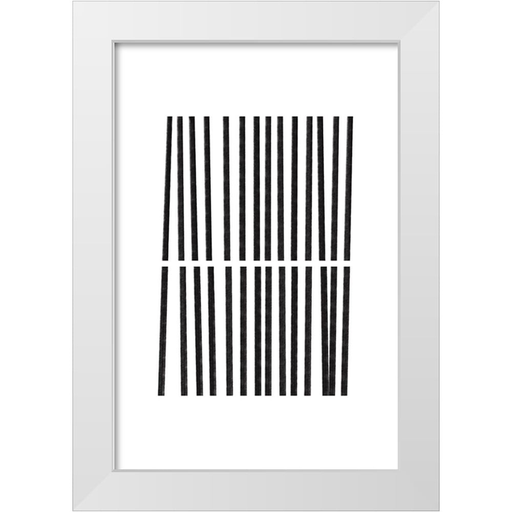 uplusmestudio 23x32 White Modern Wood Framed Museum Art Print Titled - Calming Lines No 2 ...