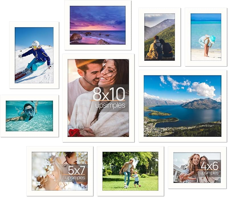 upsimples 10 Pack Picture Frames Collage Wall Decor for Mounting or ...
