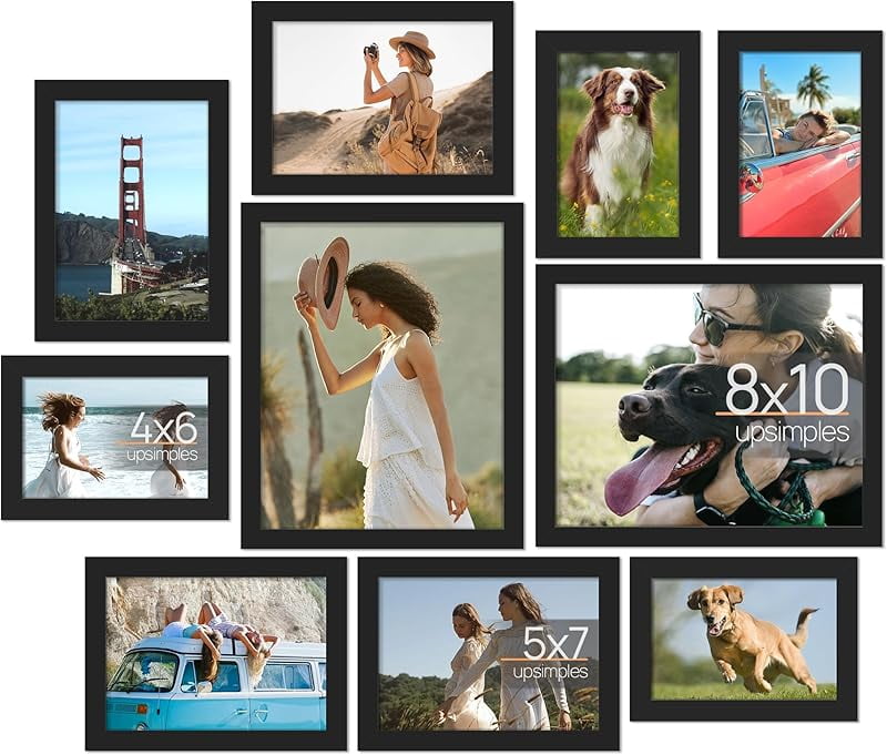 upsimples 10 Pack Picture Frames Collage Wall Decor for Mounting or ...