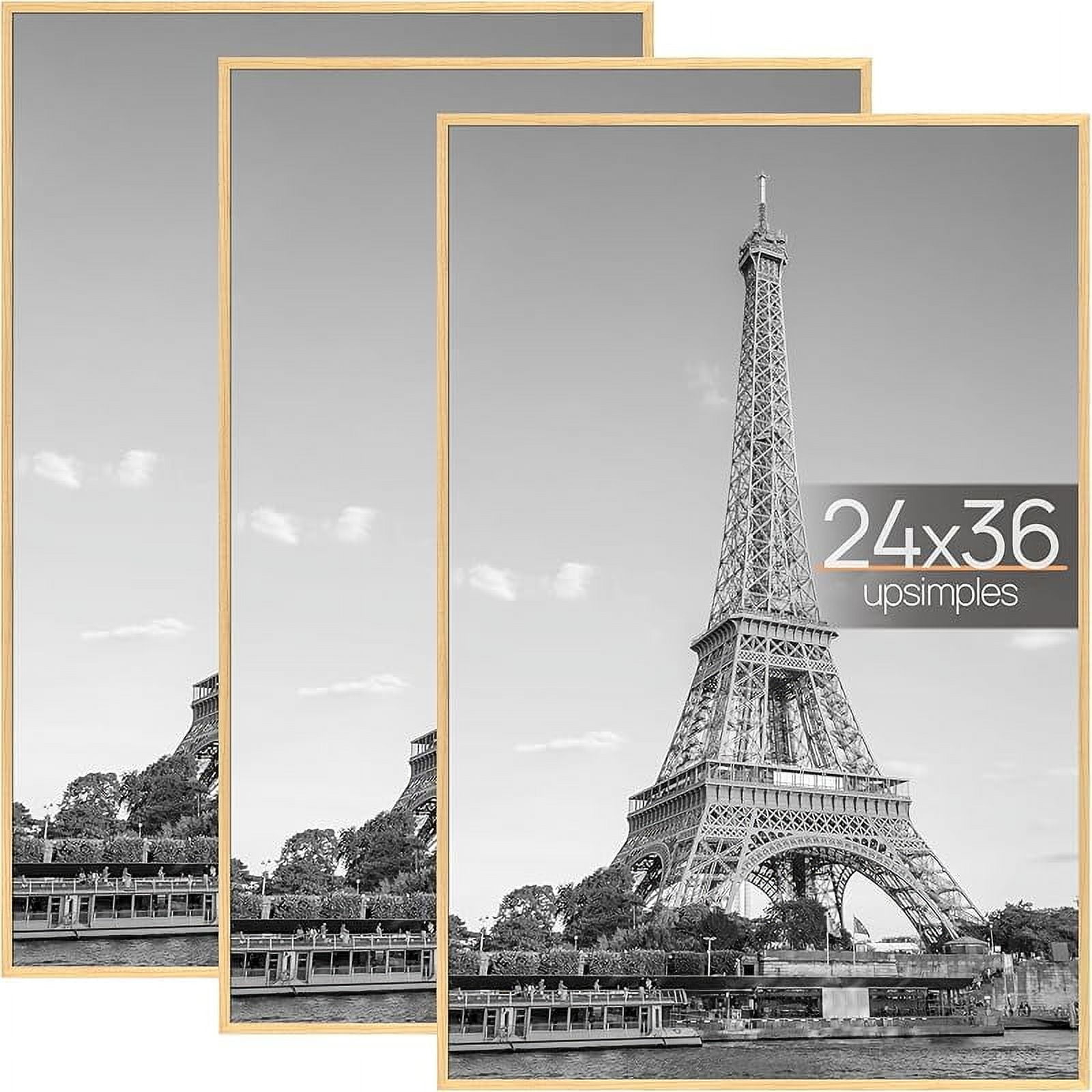 upsimples 24x36 Poster Frame Black 3 Pack, Scratch-Proof Picture Frames ...