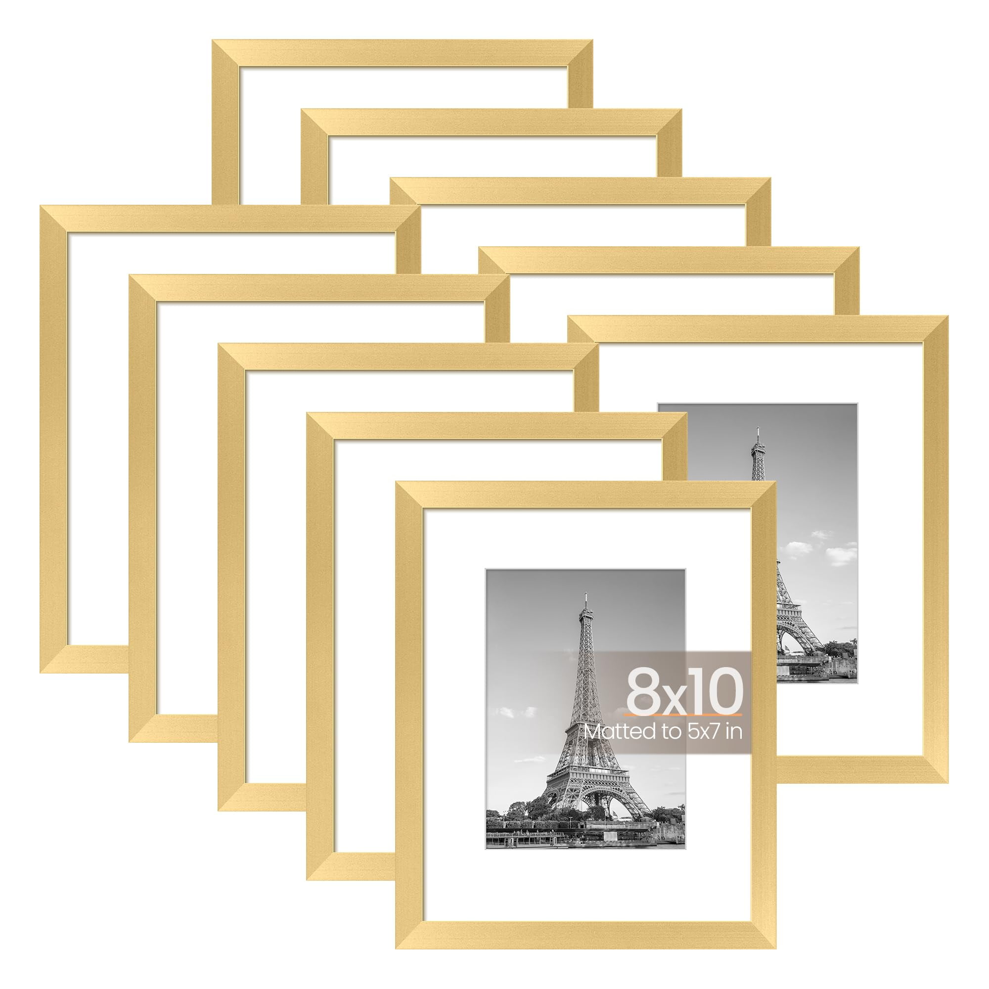 upsimples 8x10 Picture Frame Set of 10, Display Pictures 5x7 with Mat ...