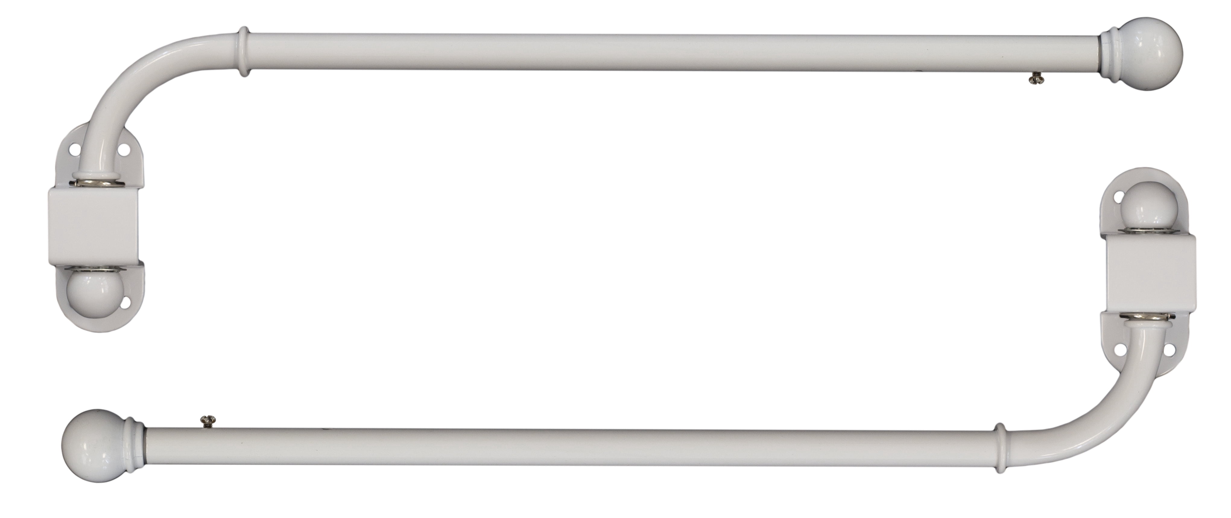 urbanest 1/2” adjustable wall mounted swing arm rods 14"-24", glossy ...