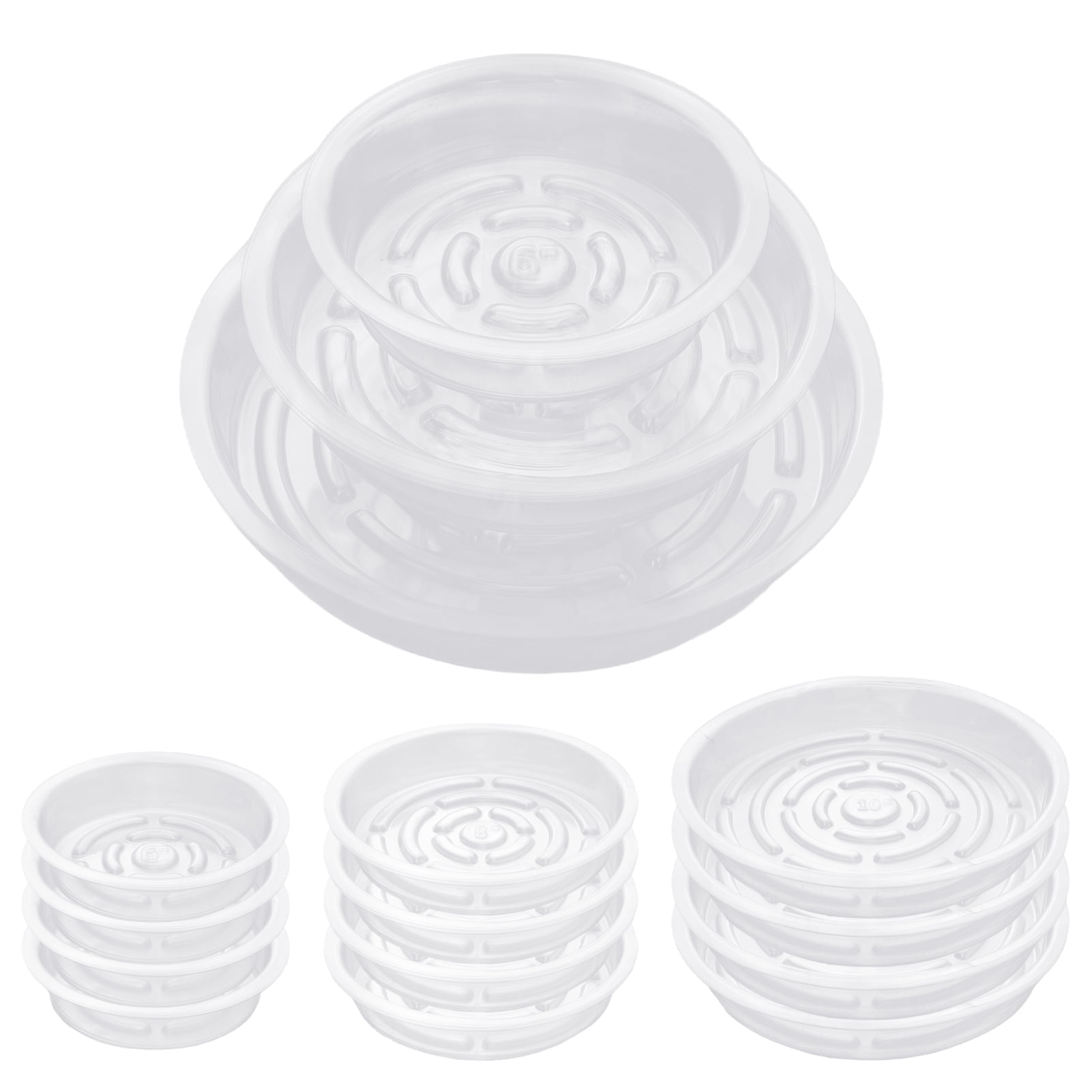 urorentea 15 Pack Clear Plant Saucer, 6 8 10 inch Plant Pot Saucers ...