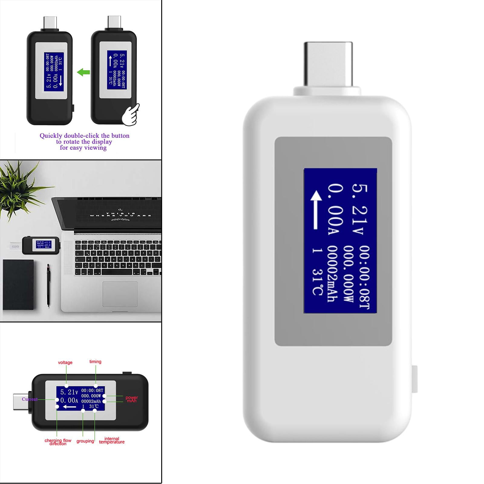 urrent and Voltage Capacity Power Meter Monitor - White - Walmart.com