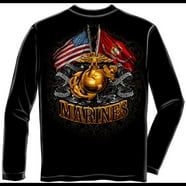 USMC Marines Badge Of Honor Long Sleeve T-Shirt by , Black - Walmart.com