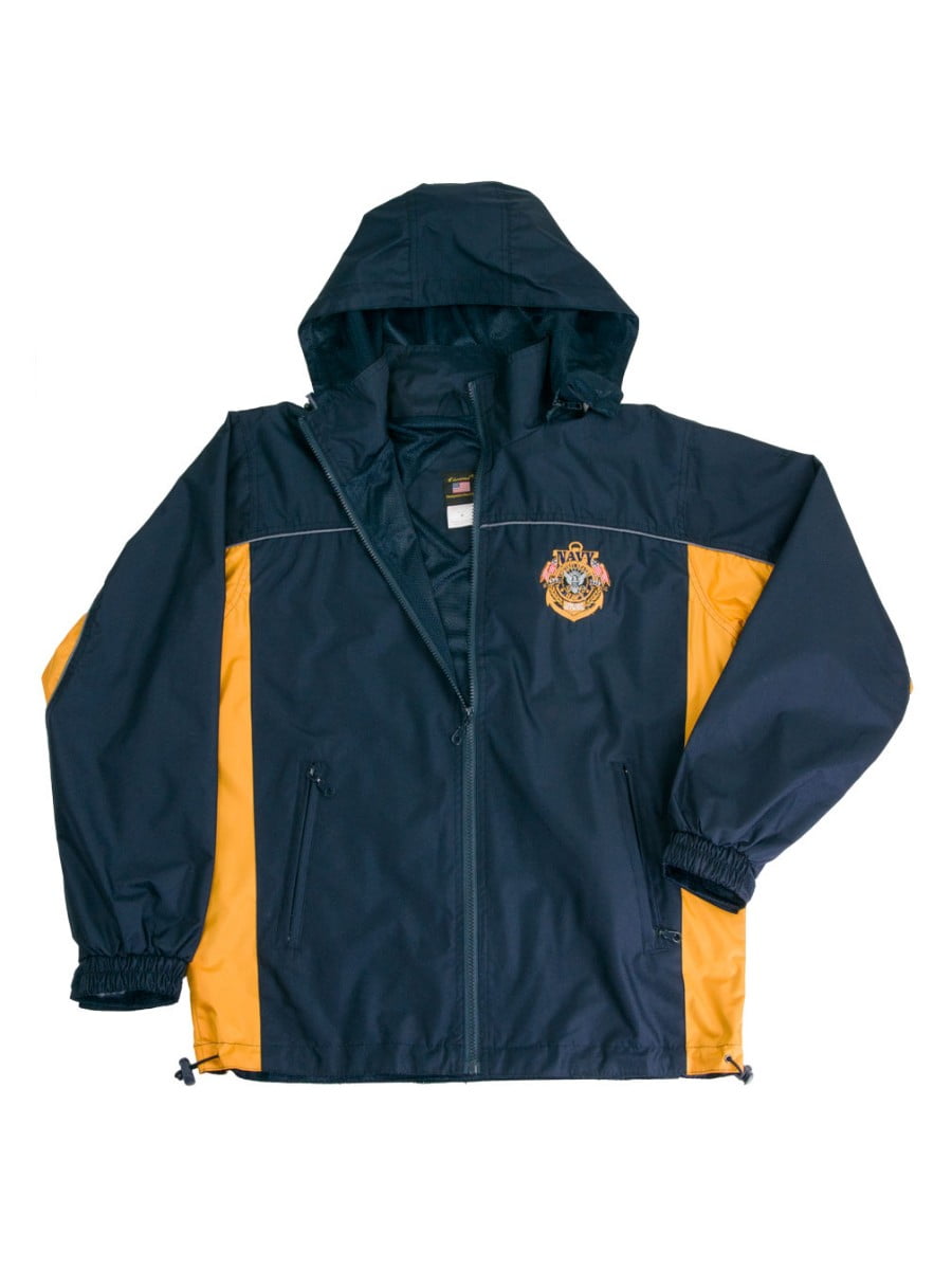US NAVY Jacket Usmc Hooded Light Weight Rain Resistant Windbreaker ...