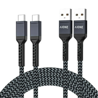 Blackweb 3-Foot Double-Braided Sync & Charge Cable with USB-A to USB-C ...