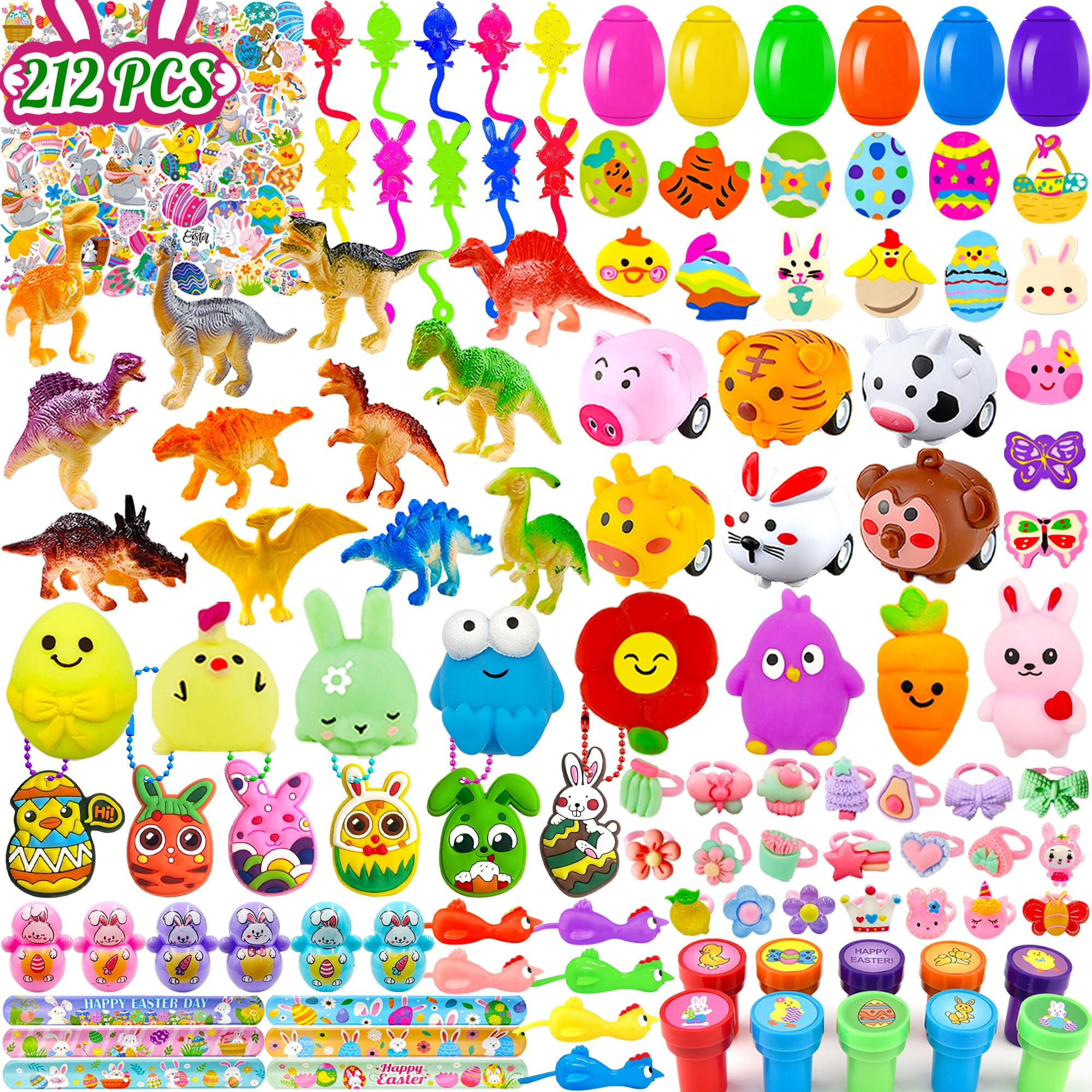 uscan 212 Pcs Easter Egg Fillers for Kids Easter Egg Stuffers Small Toy ...