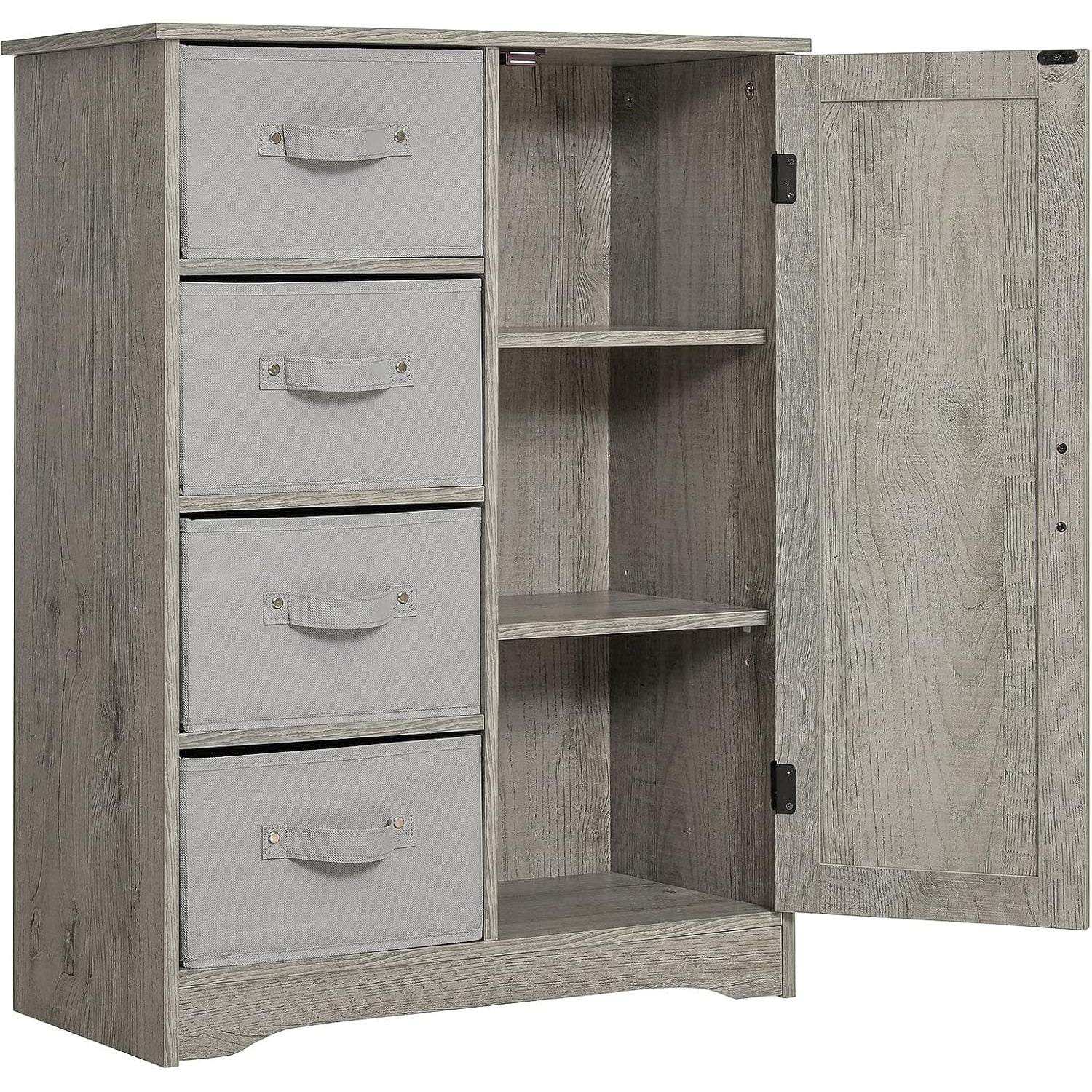 usikey Storage Cabinet with Adjustable Shelf & 4 Removable Drawers ...