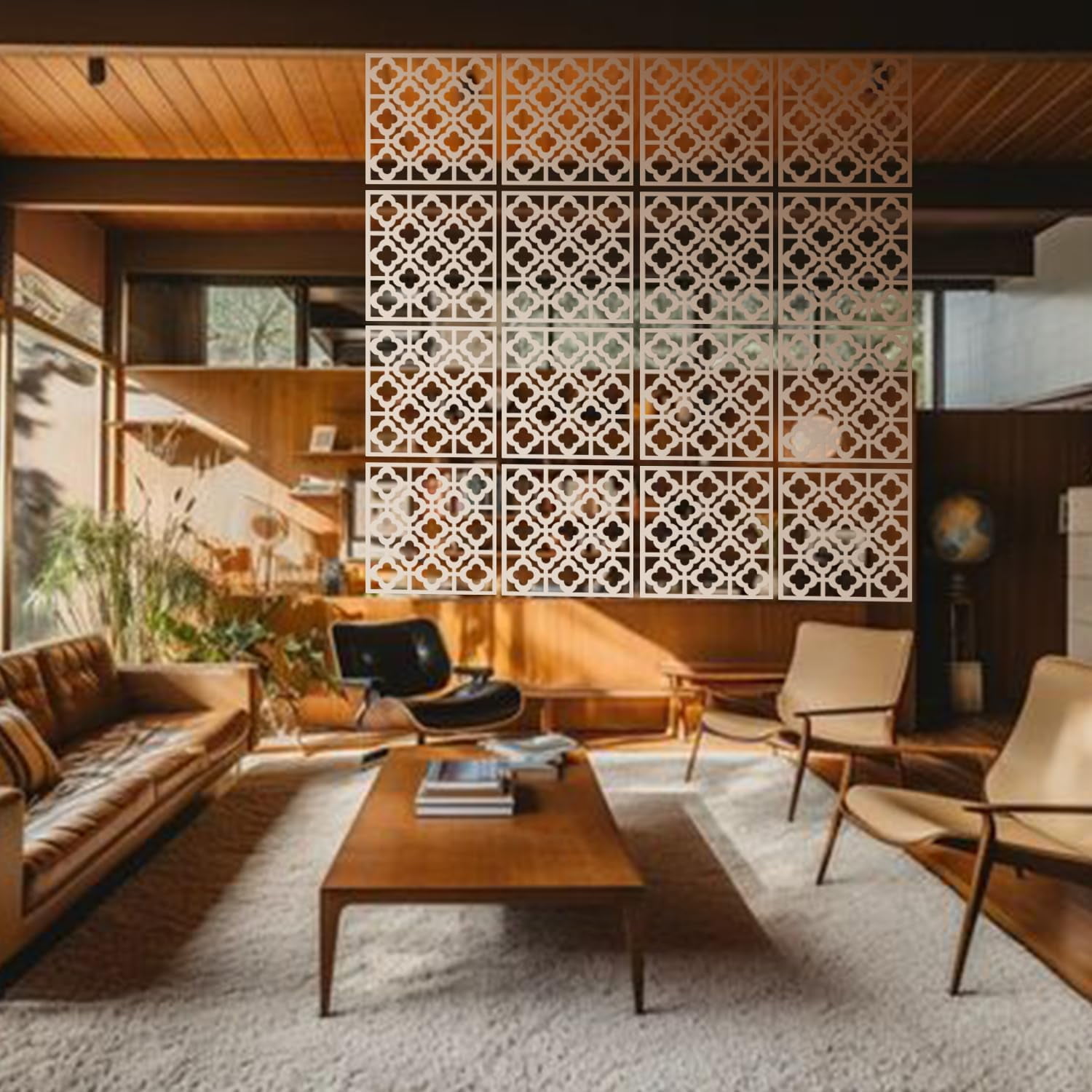 utaycrol 12 Pcs PVC Hanging Room Divider Thick Decorative Flower Design ...