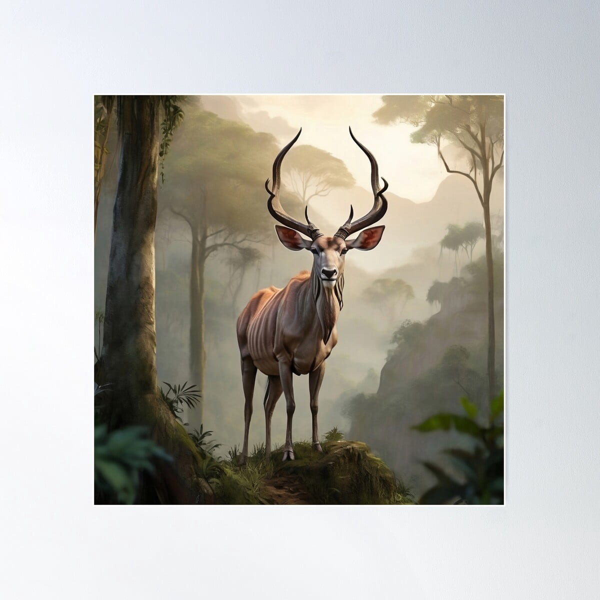 Сute Kudu Antelope Poster Wall Art, Modern Wall Decor For Living Room ...