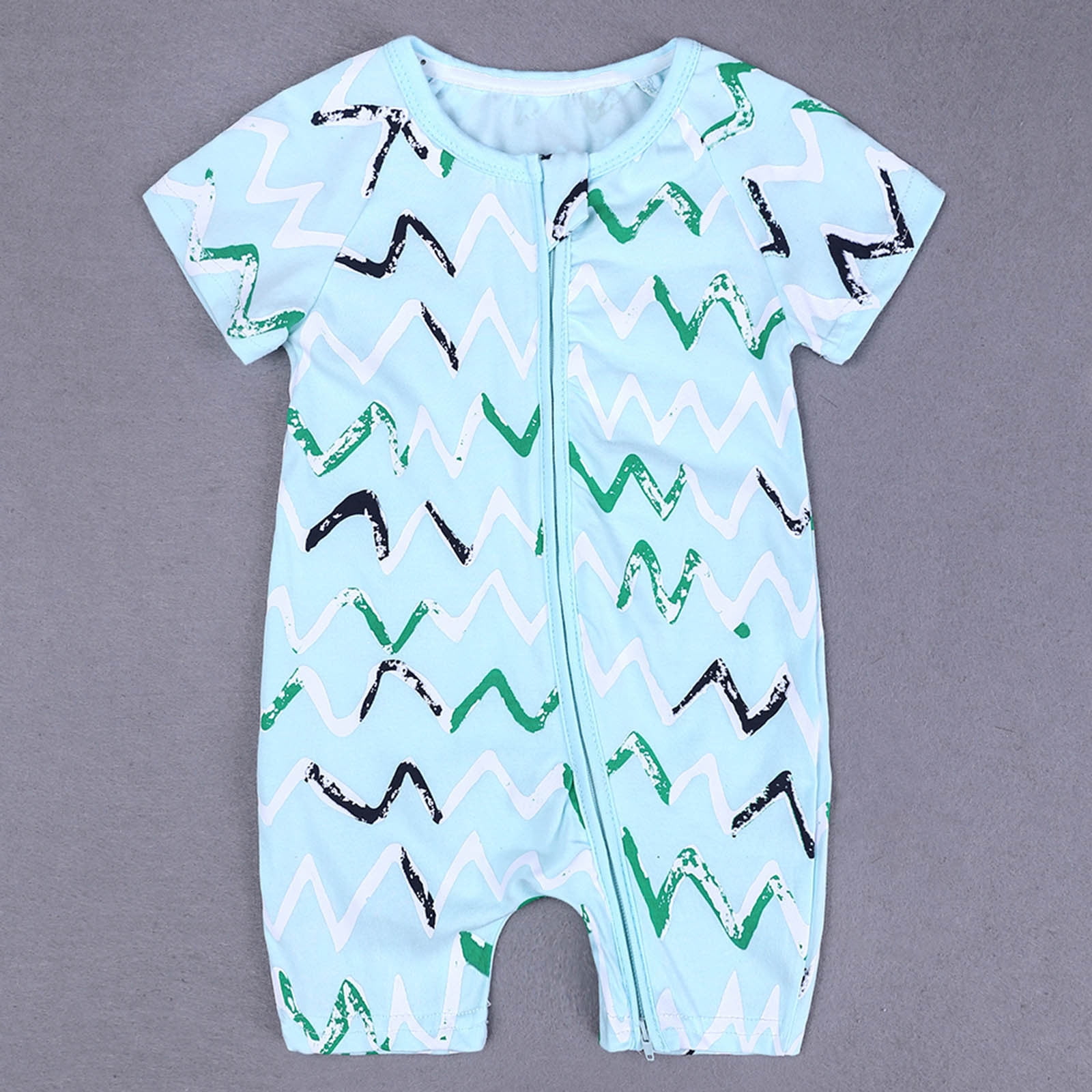 uublik Baby Rompers Boy Cute Pattern Short Sleeve Double Zipper Romper ...