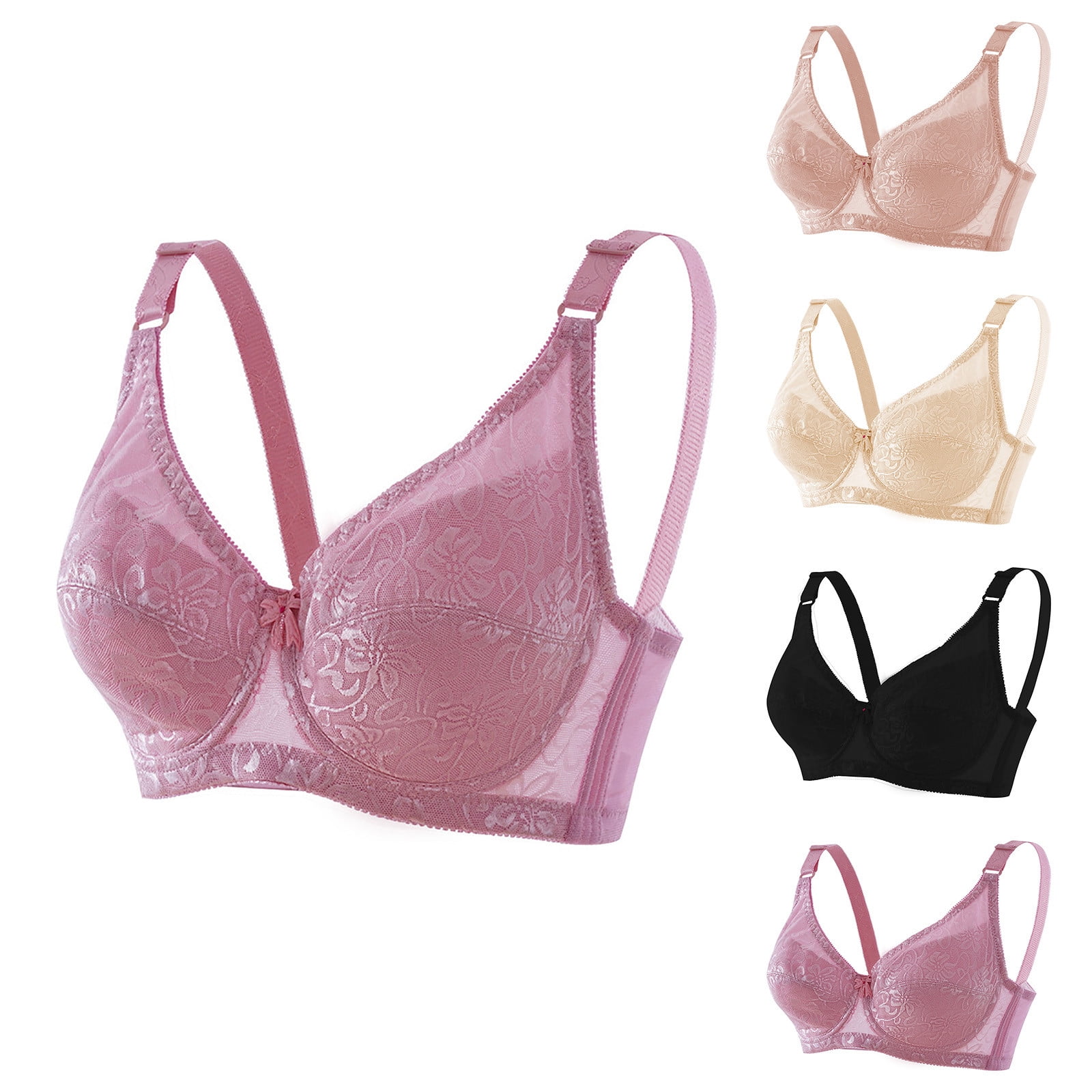 uublik Bra for Women Pushup Comfort Bra Breathable Lace Bra Plus Size ...