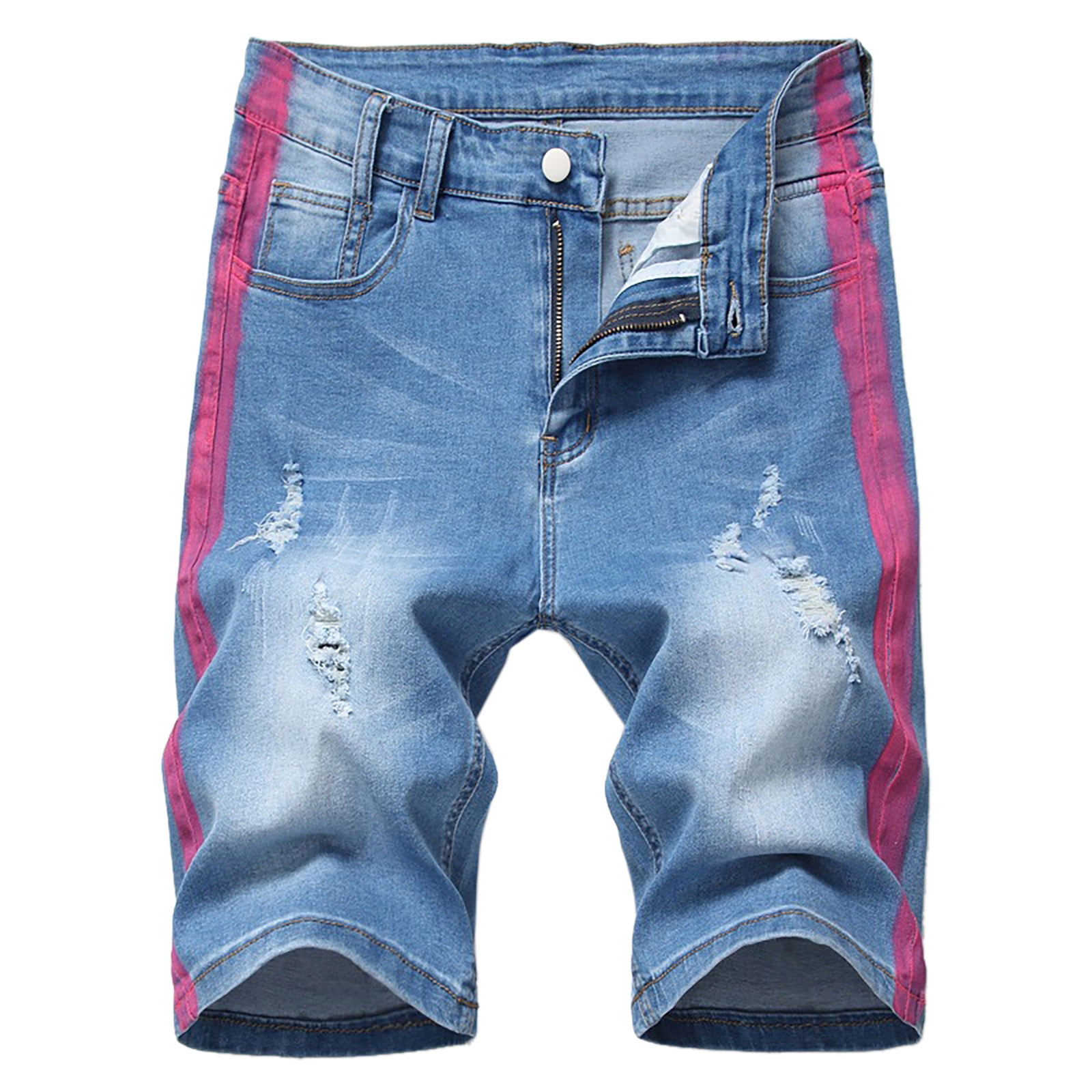 Uublik Denim Shorts Men Ripped Soft Jean Shorts