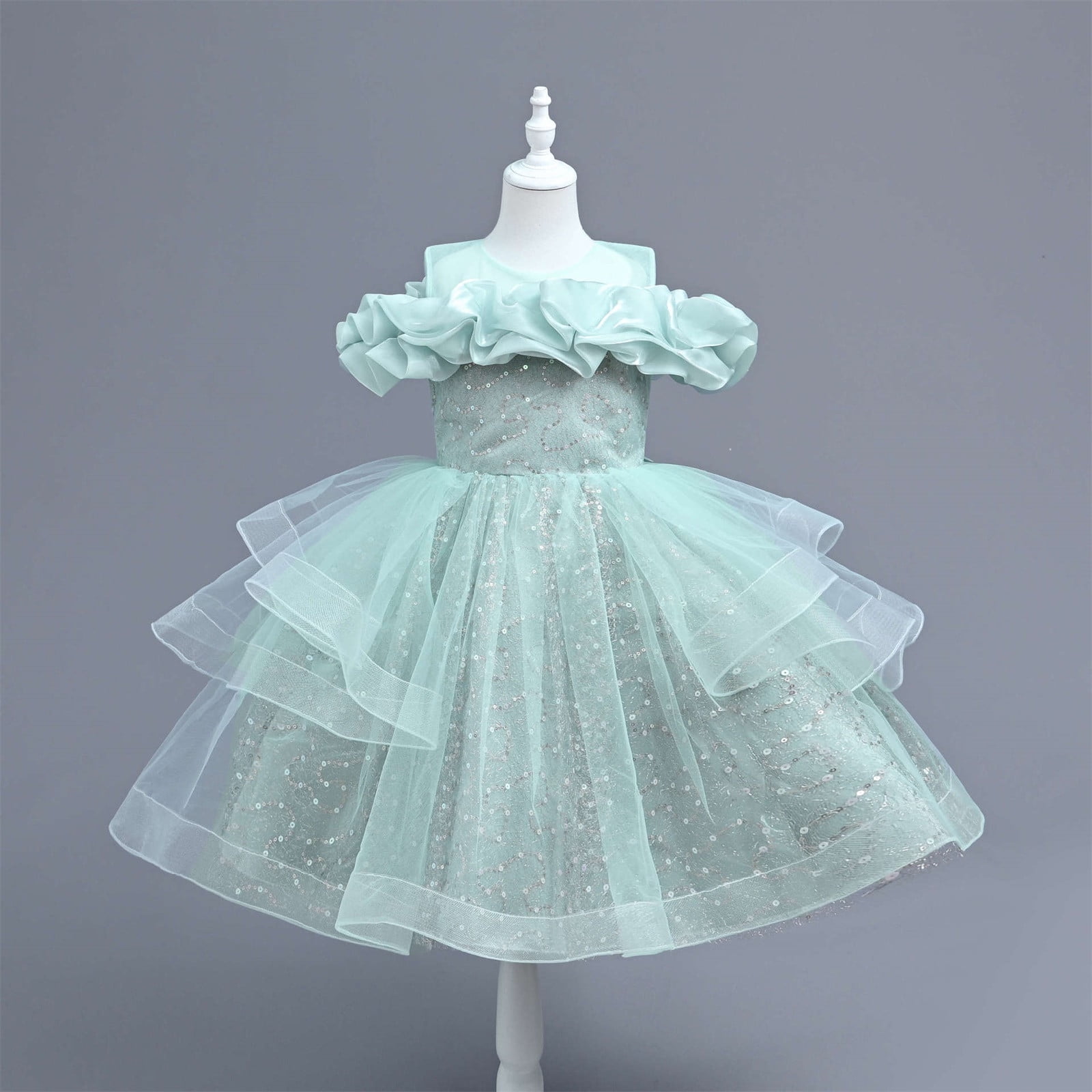 uublik Dress for Girls Size 5T-11 Sleeveless Tulle Dresses Kids ...