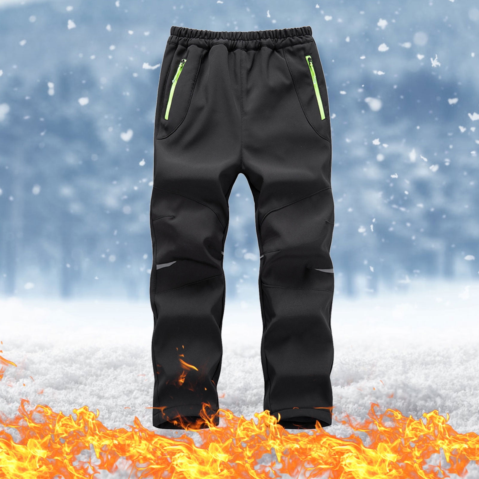 uublik Girls Cargo Pants Fleece Lined Waterproof Cozy Warmth Kids Snow ...