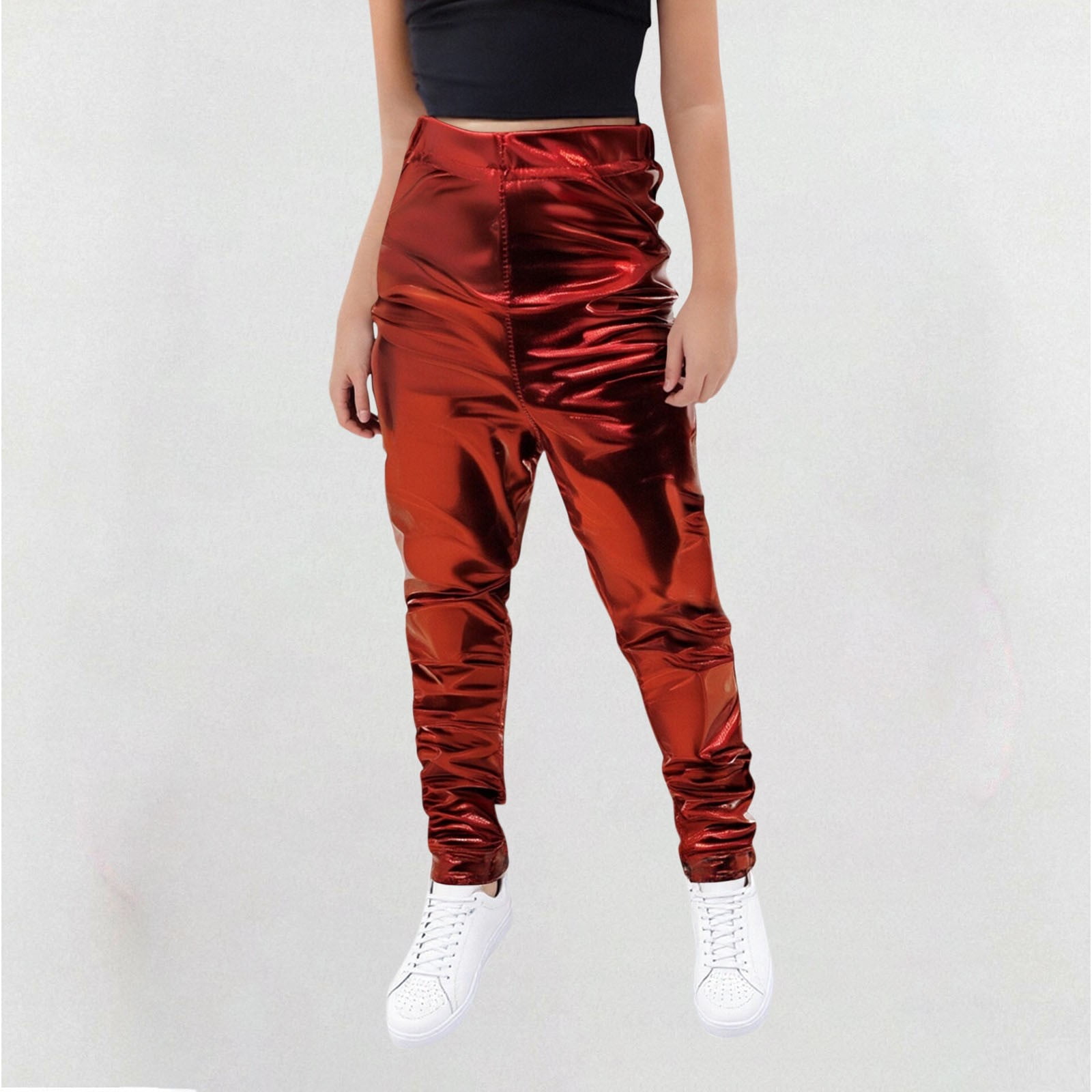 uublik Girls Metallic Pants 3-16 Years Stretch Pants Shiny Jazz Street ...