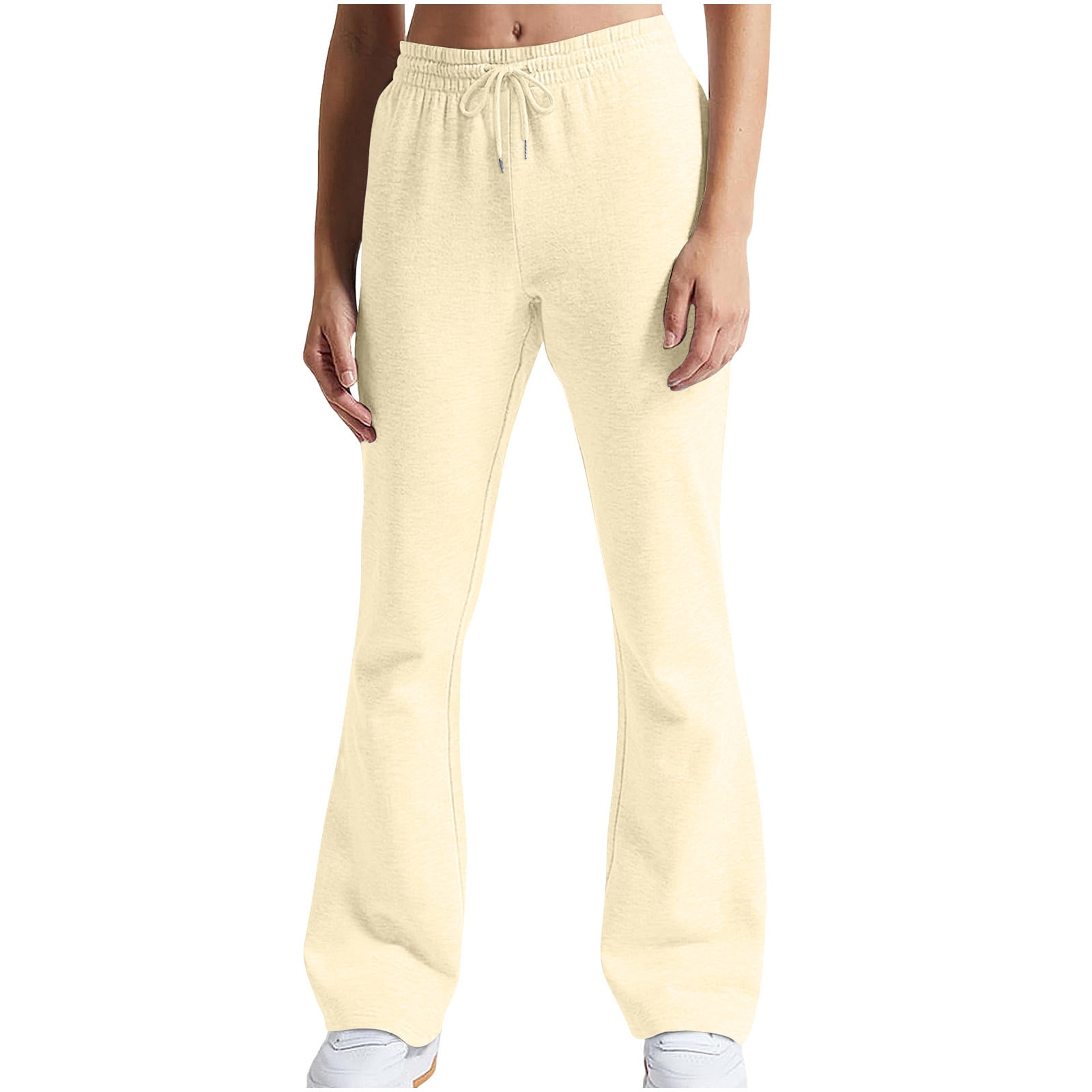 uublik High Waisted Work Pants for Women Beige Lightweight Casual Comfy ...