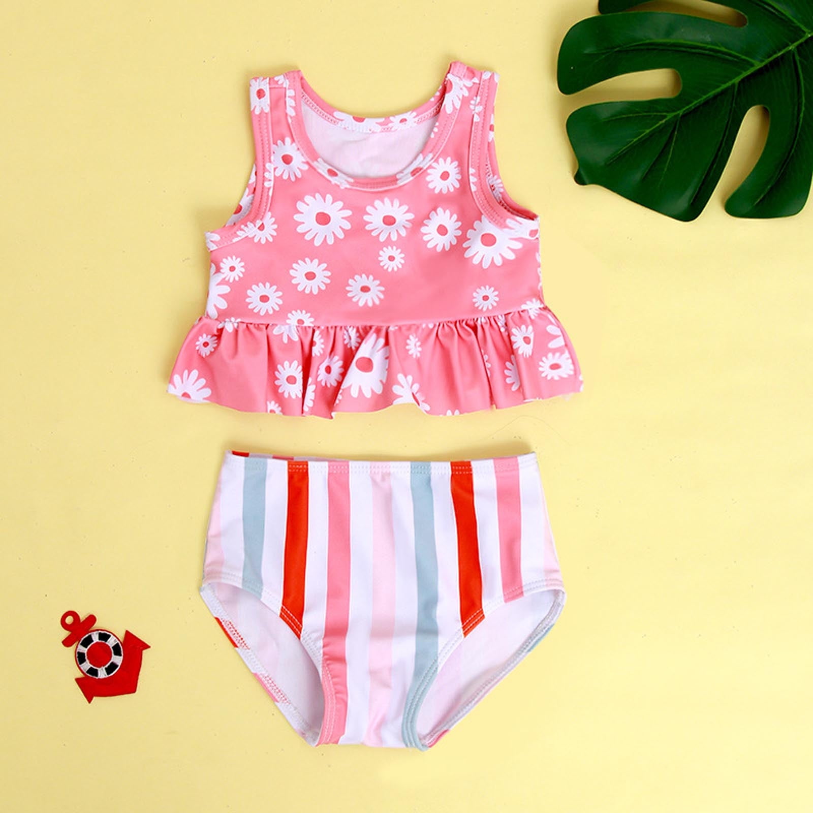 uublik Infant Swimsuit Girl 2 Piece Swimsuit Sleeveless Beach Little ...