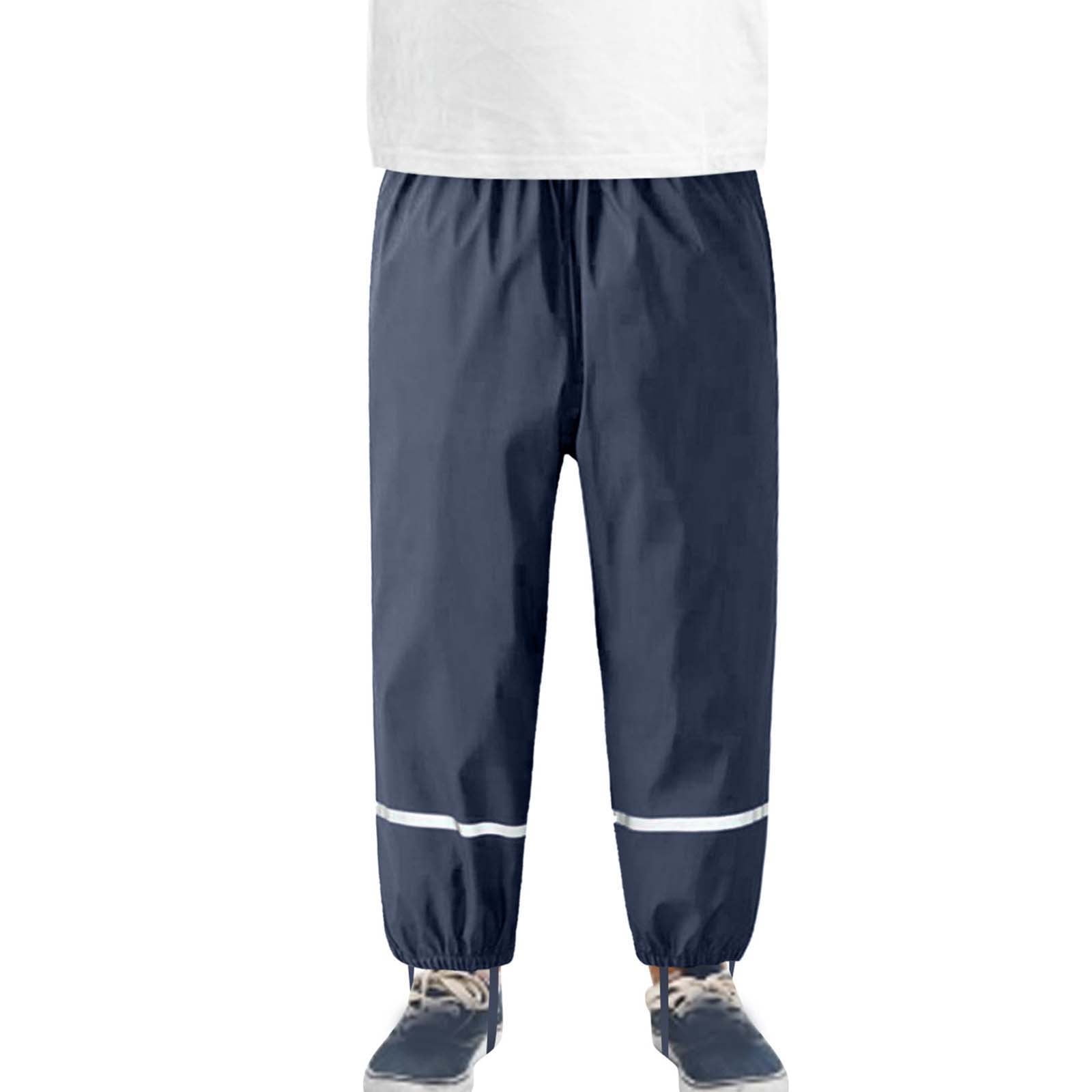 uublik Kids Rain Pants Waterproof Breathable for Girls Boys Dark Blue ...