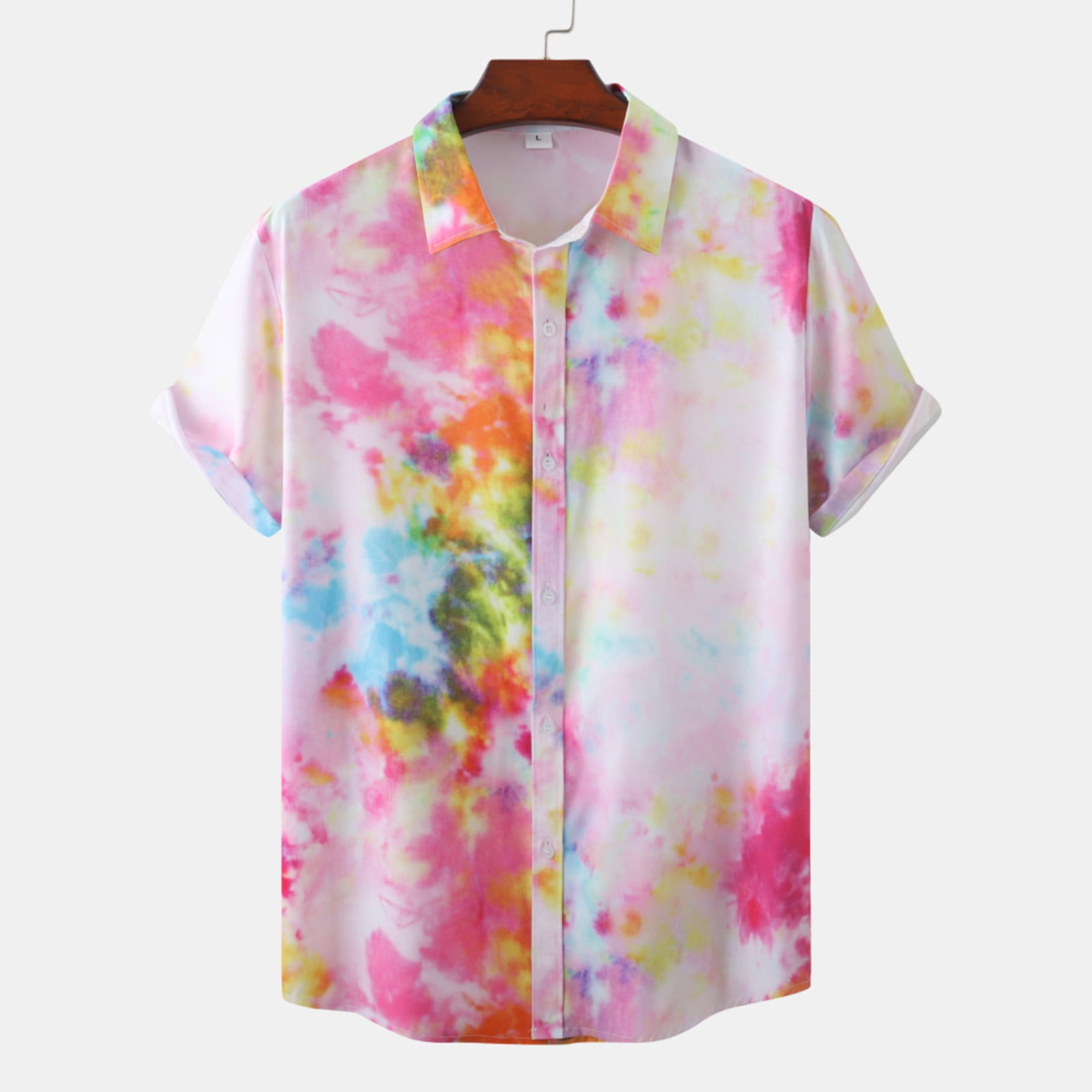 Uublik Running Shirts For Men Casual Fashion Savings Print Turn Down