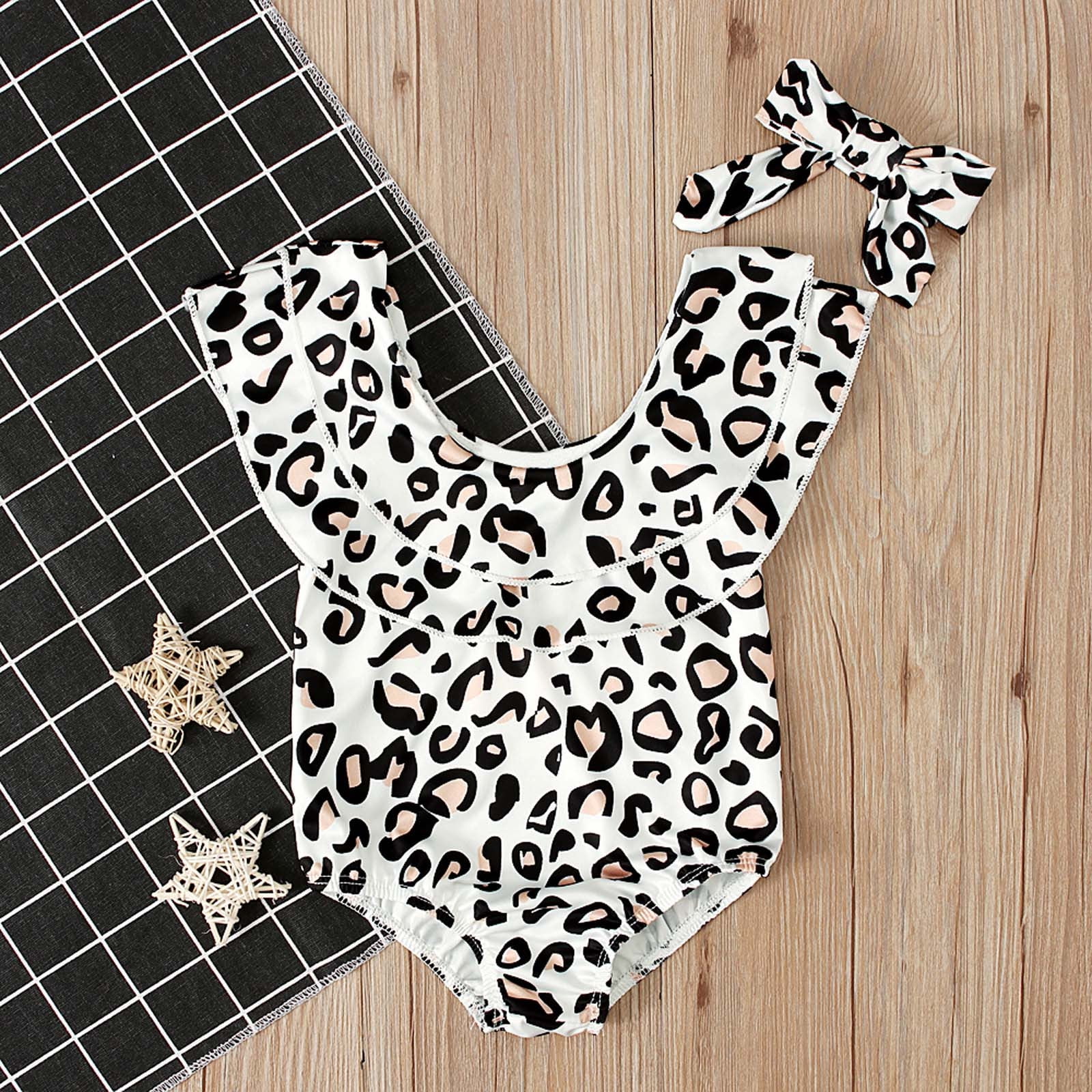 uublik Swimsuit for Girls One-Piece Suit Swimsuits Leopard Quick Dry ...