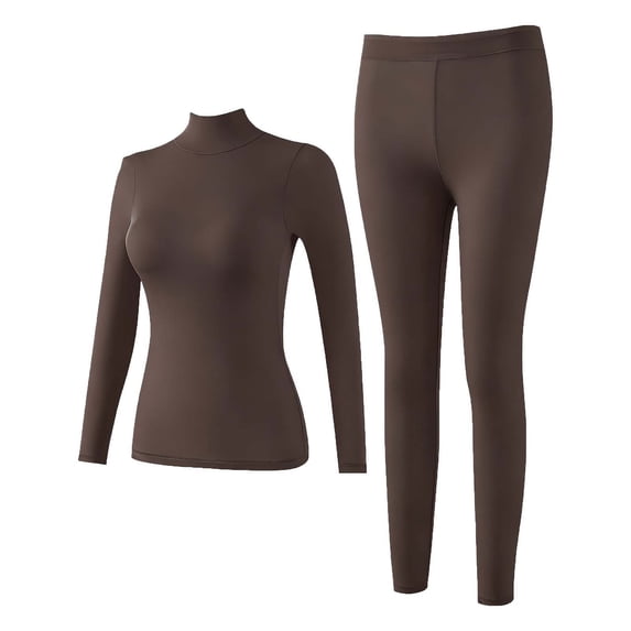 uublik Women's Warm Underwear Fleece Lined Long Johns Base Layer Top ...
