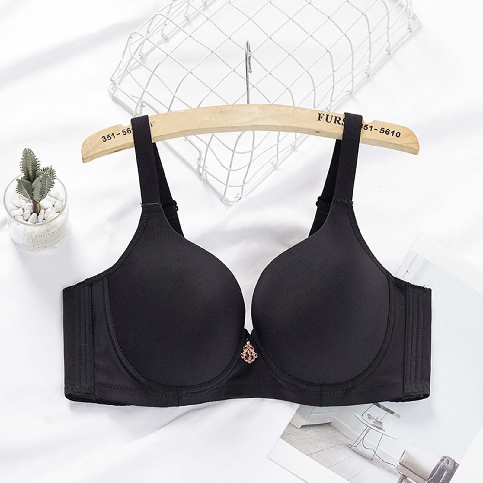 uublik Womens Push Up Bra Push Up Soft Underwire Bra Black - Walmart.com