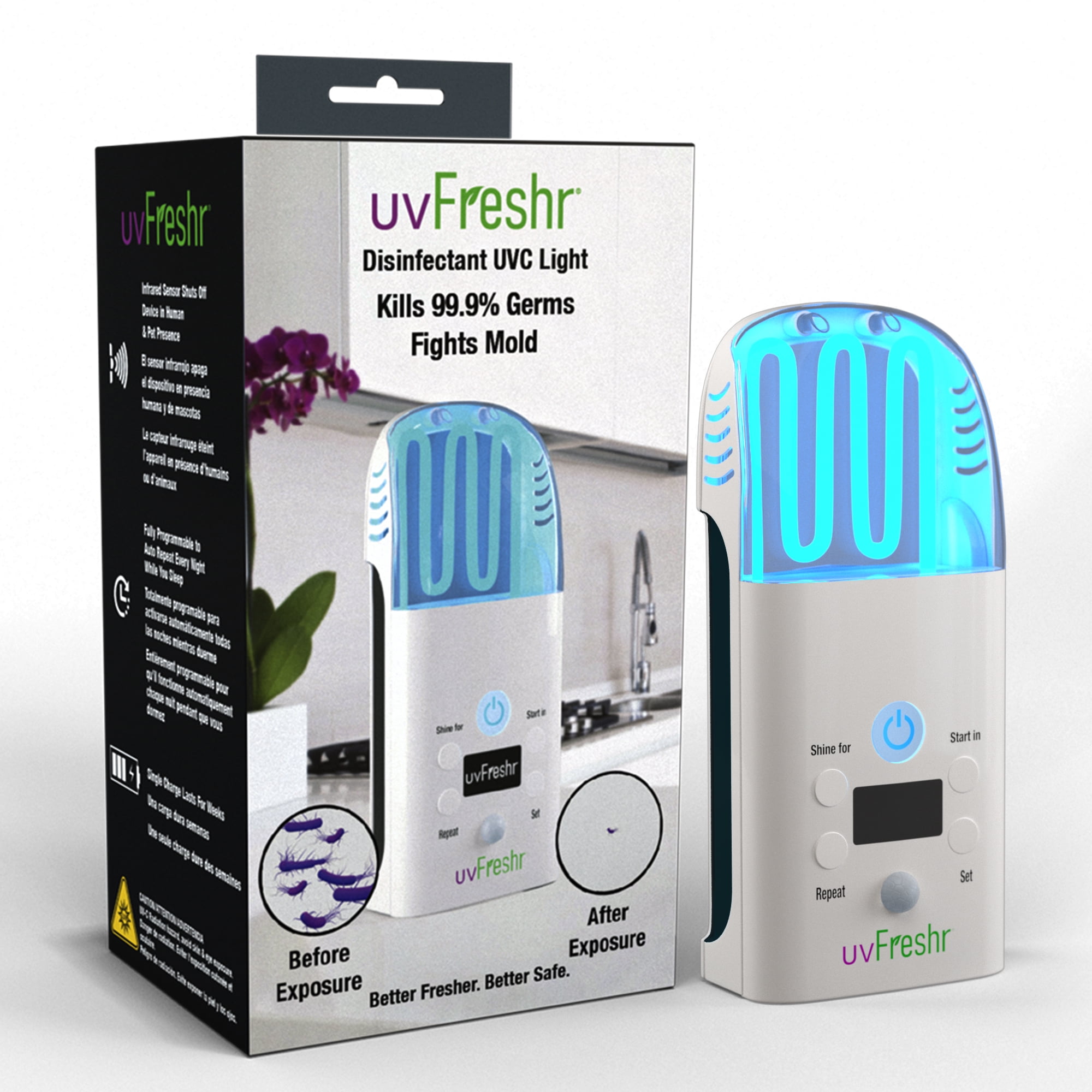 uvFreshr Germ n Mold Ultraviolet Air Purifier, White - Walmart.com