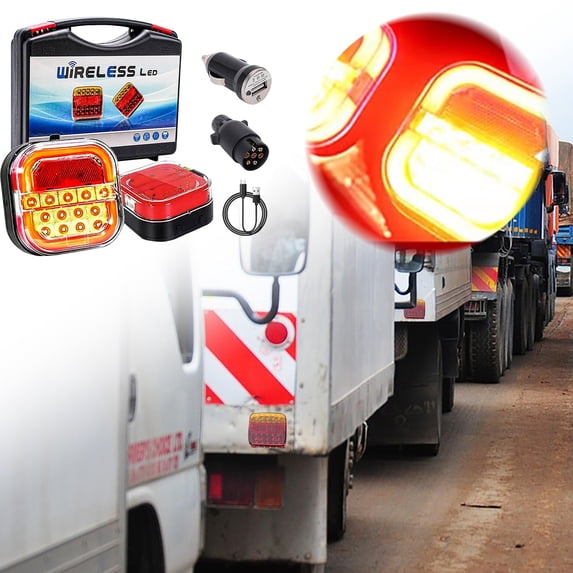 uvwlwu 2Pack Wireless Trailer Lights Kit 2025 New Wireless Tail Lights ...