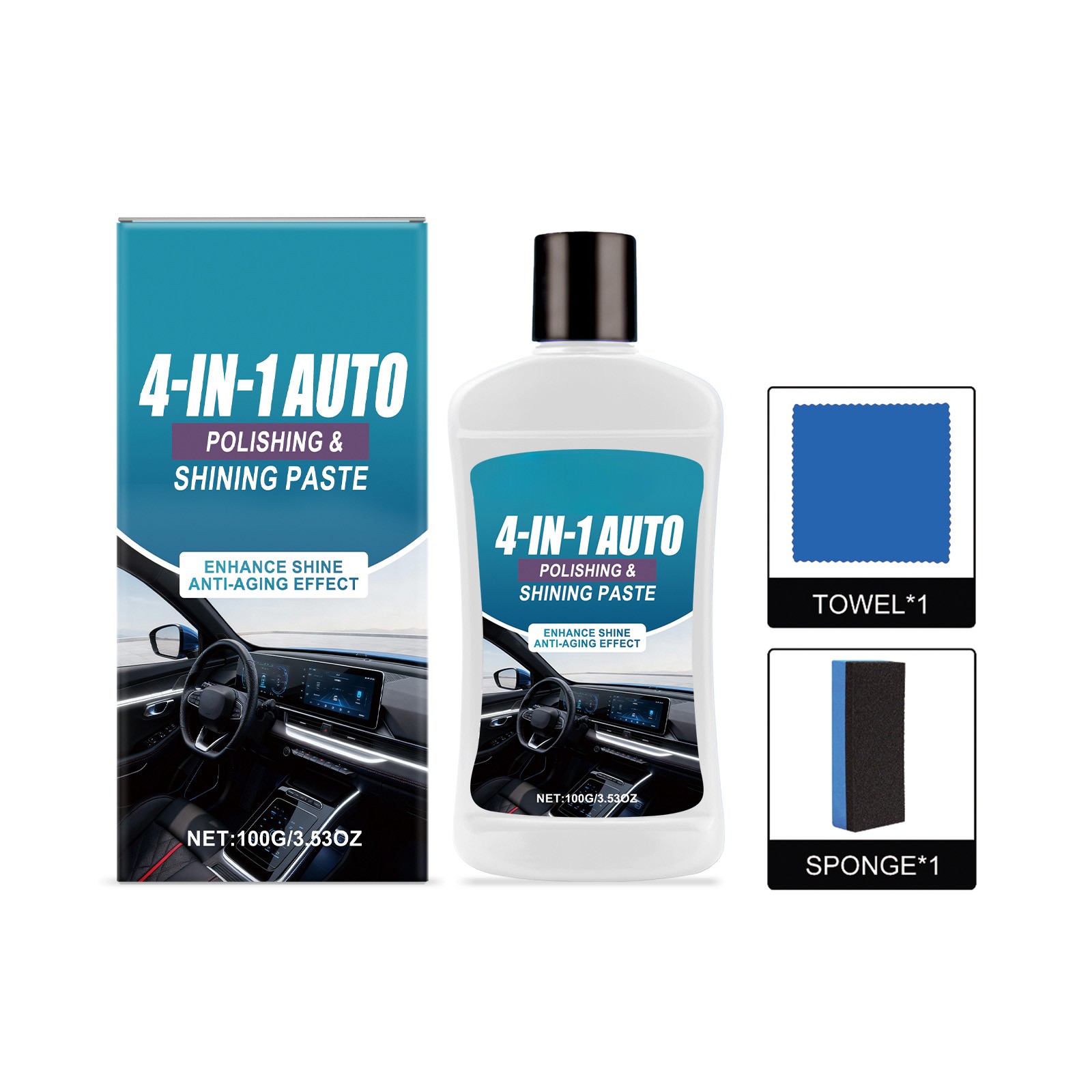 uvwlwu 4 In 1 Auto Shining Restoration Paste For Interior Exterior ...