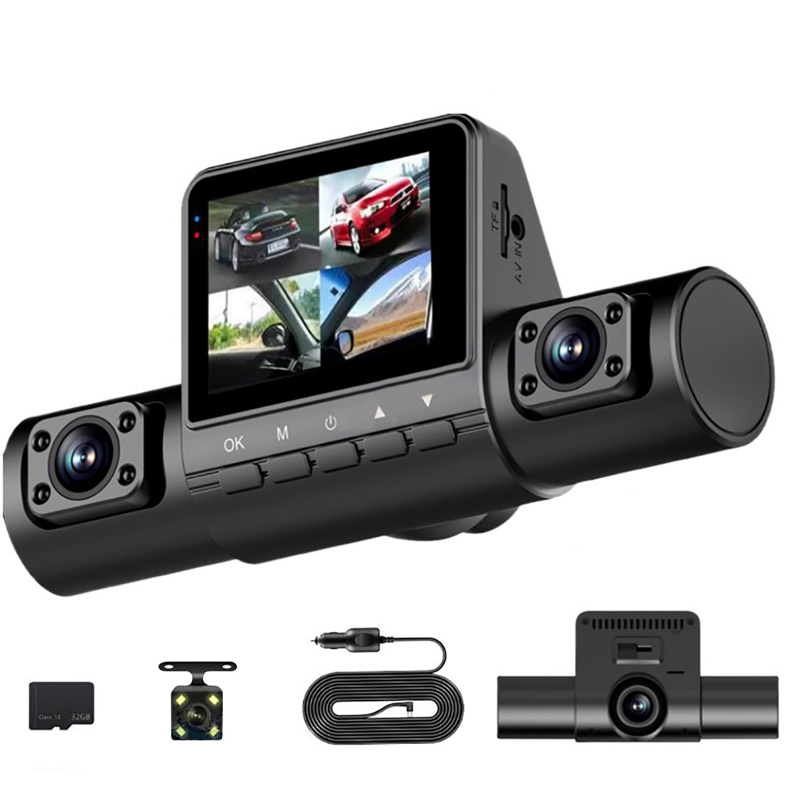 uvwlwu 4K 4 Channel Car Camera System with Front Rear Interior ...