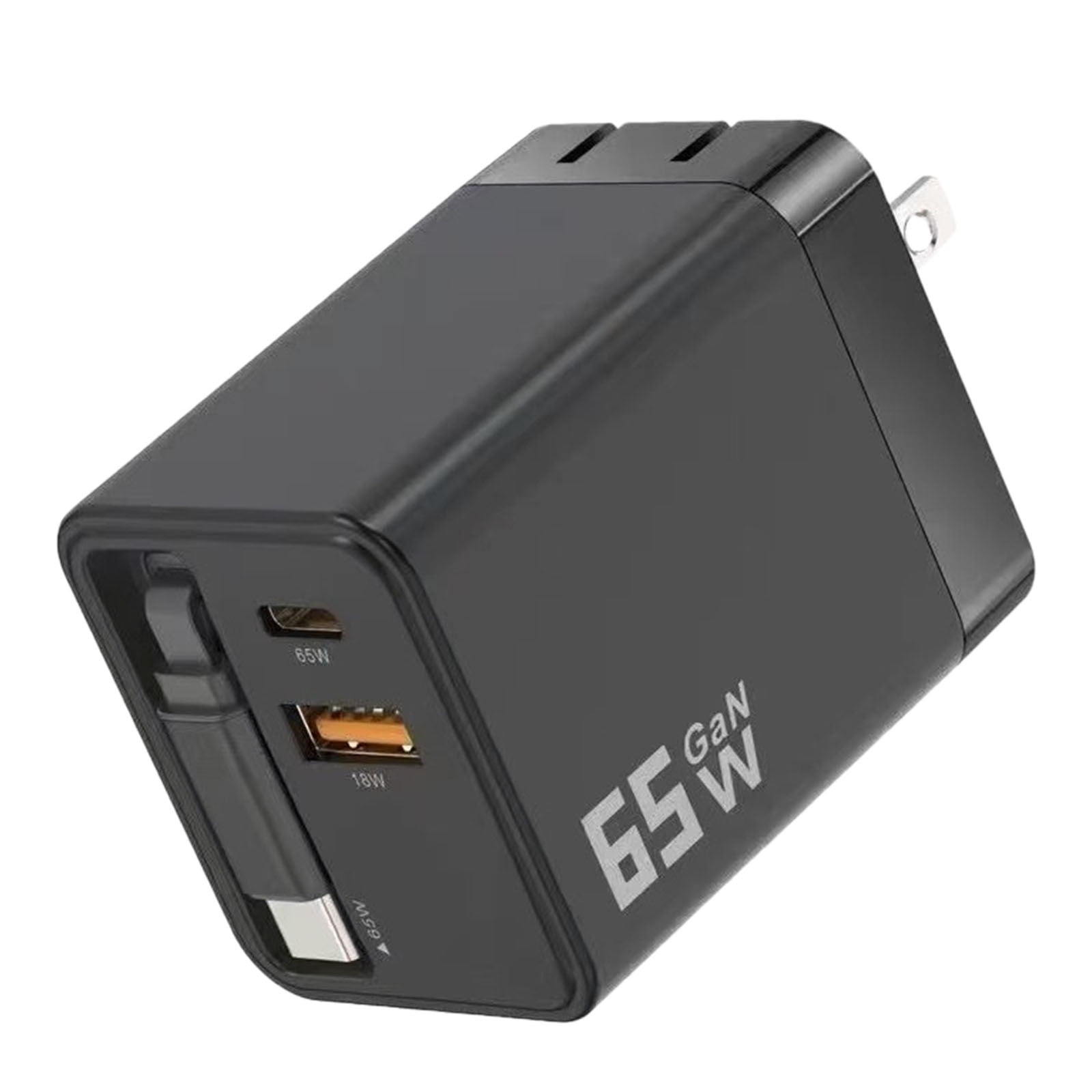 uvwlwu 65W GaN Tri Port Desktop Charger Adapter With Self Winding ...