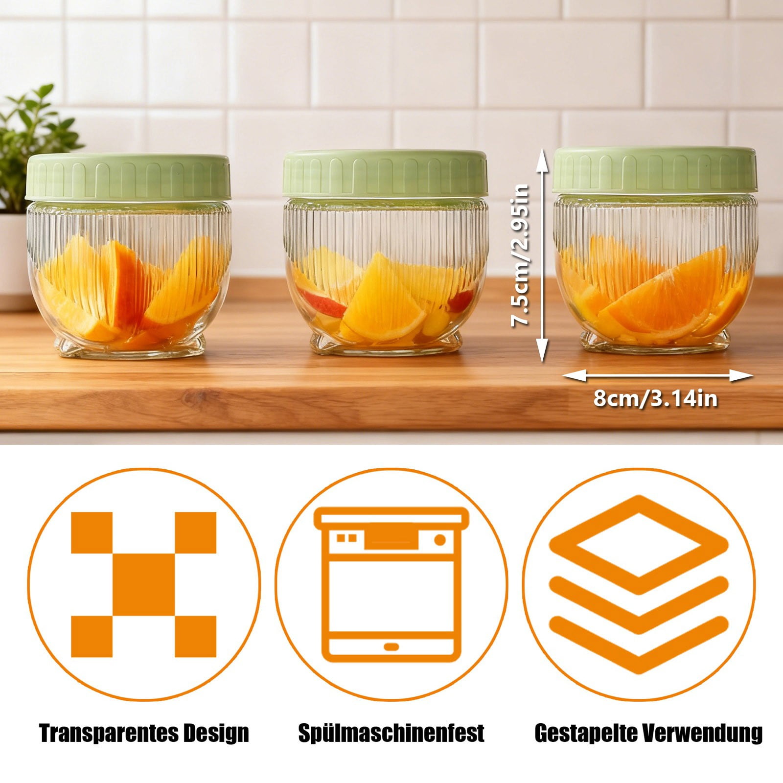 uvwlwu Airtight Glass Storage Jars With Sealing Foam Lids For Fresh ...