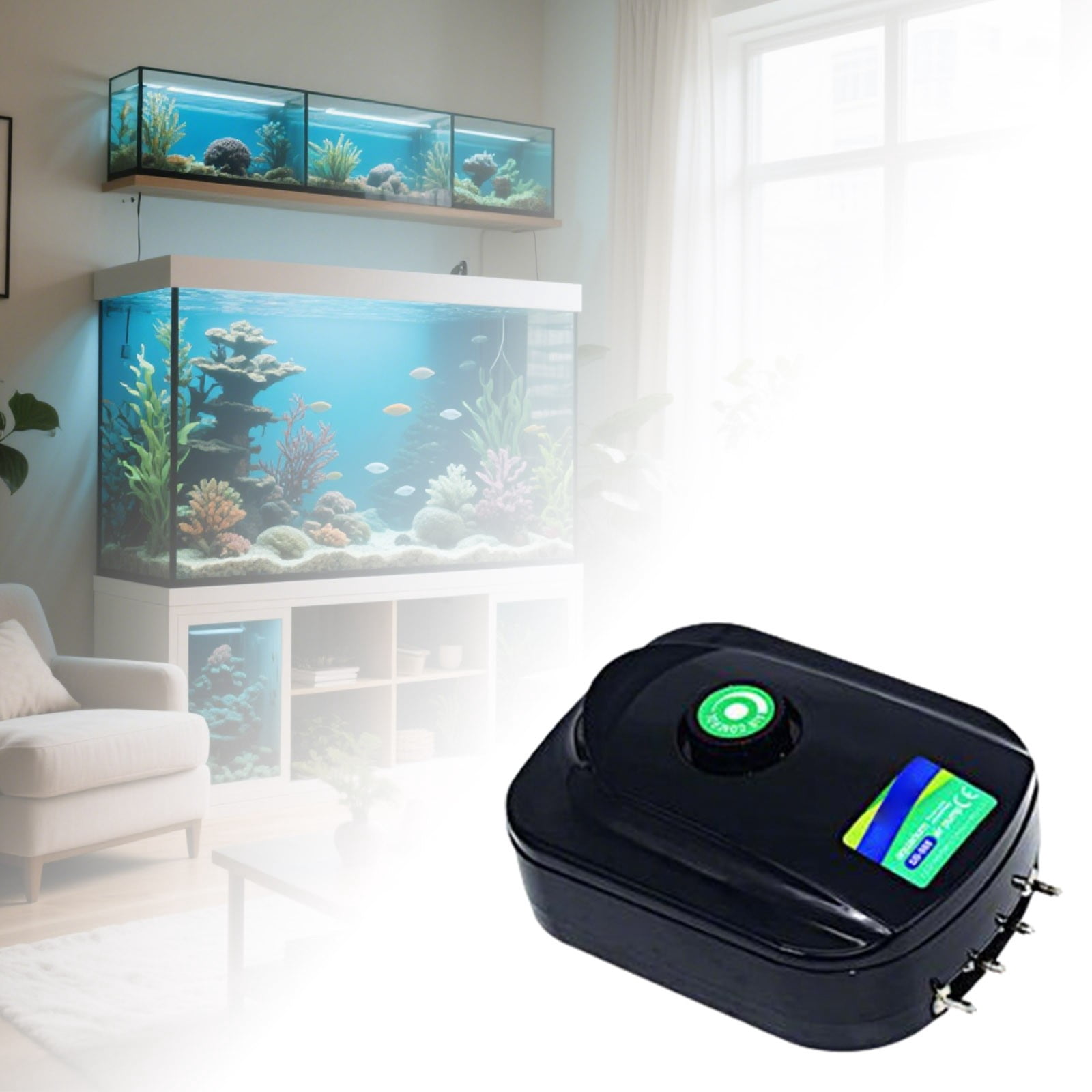 uvwlwu Aquarium Air Oxygenator Fish Tank Bubbler Quiet Oxygen For ...