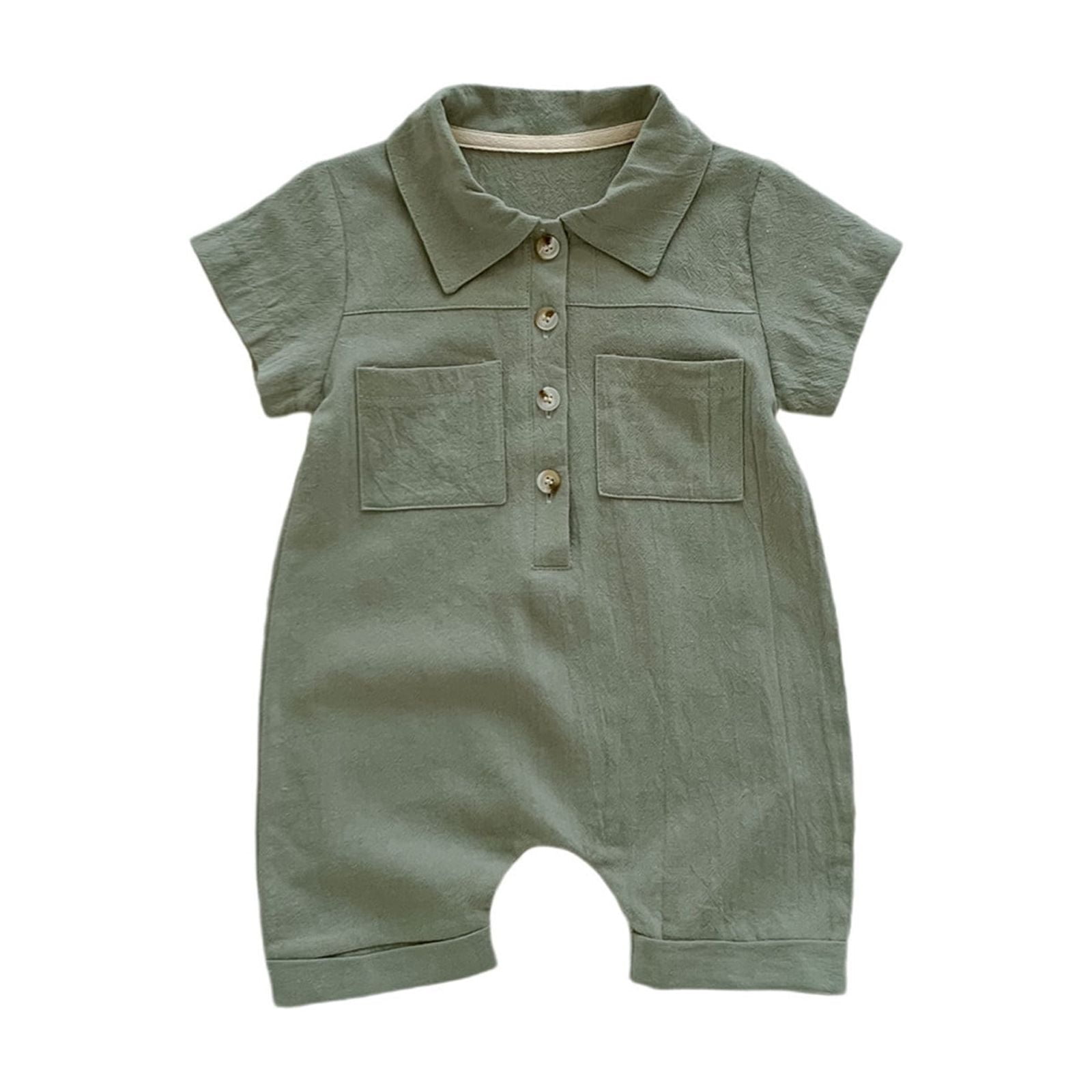 uvwlwu Baby Girl Clothes Summer Onesize Fitting Collared Front Opening ...