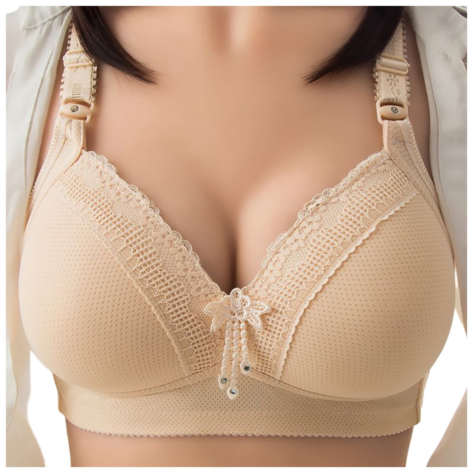 uvwlwu Bras for Women Comfortable Bra For All Seasons Wireless Back Supportive Design Plus Size ...