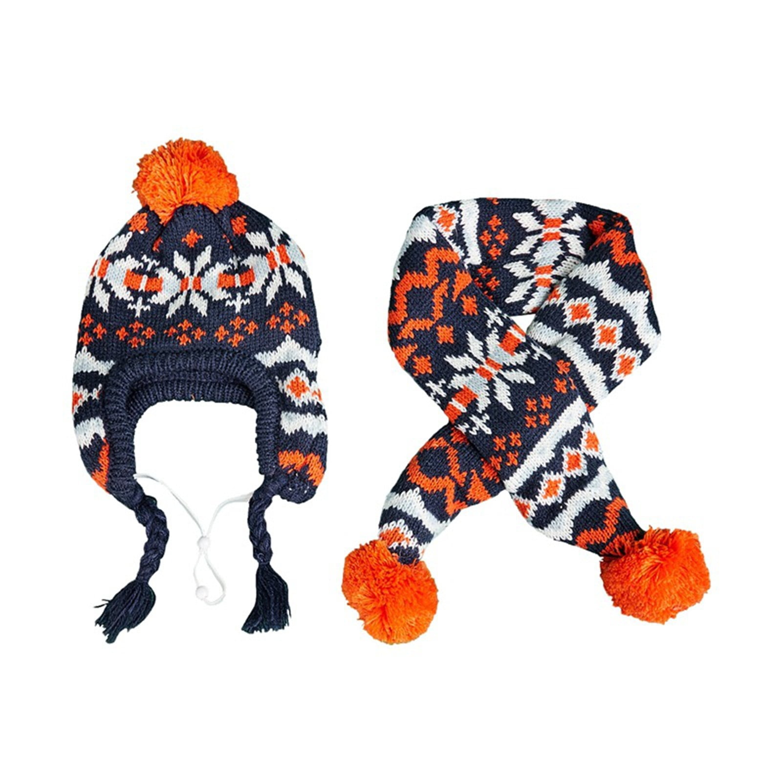 uvwlwu Dog Cat Hat Scarf Set, Knitted Winter Cap and Scarf Combo for ...