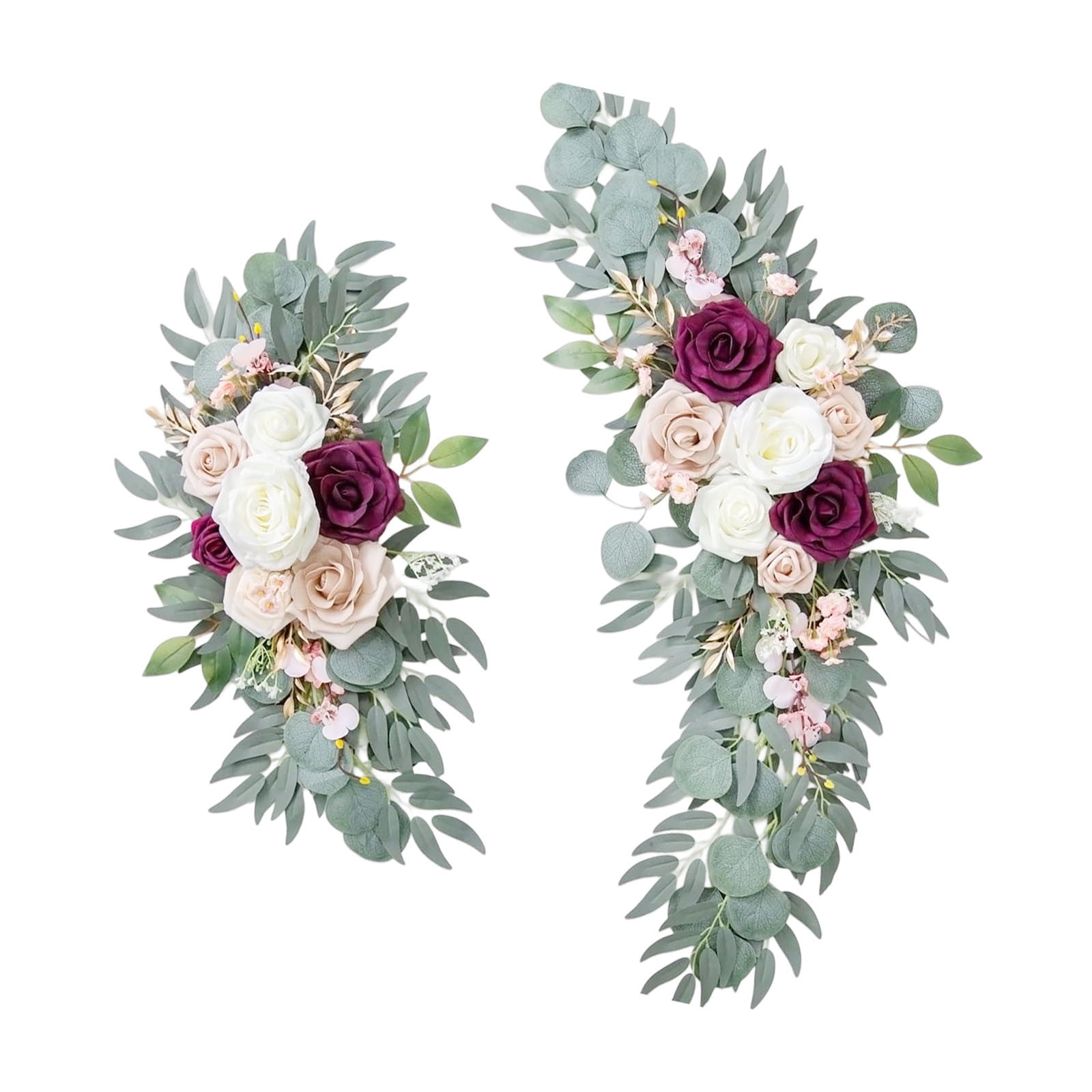uvwlwu Elegant Wedding Floral Garland Set with Roses and Ribbons for ...