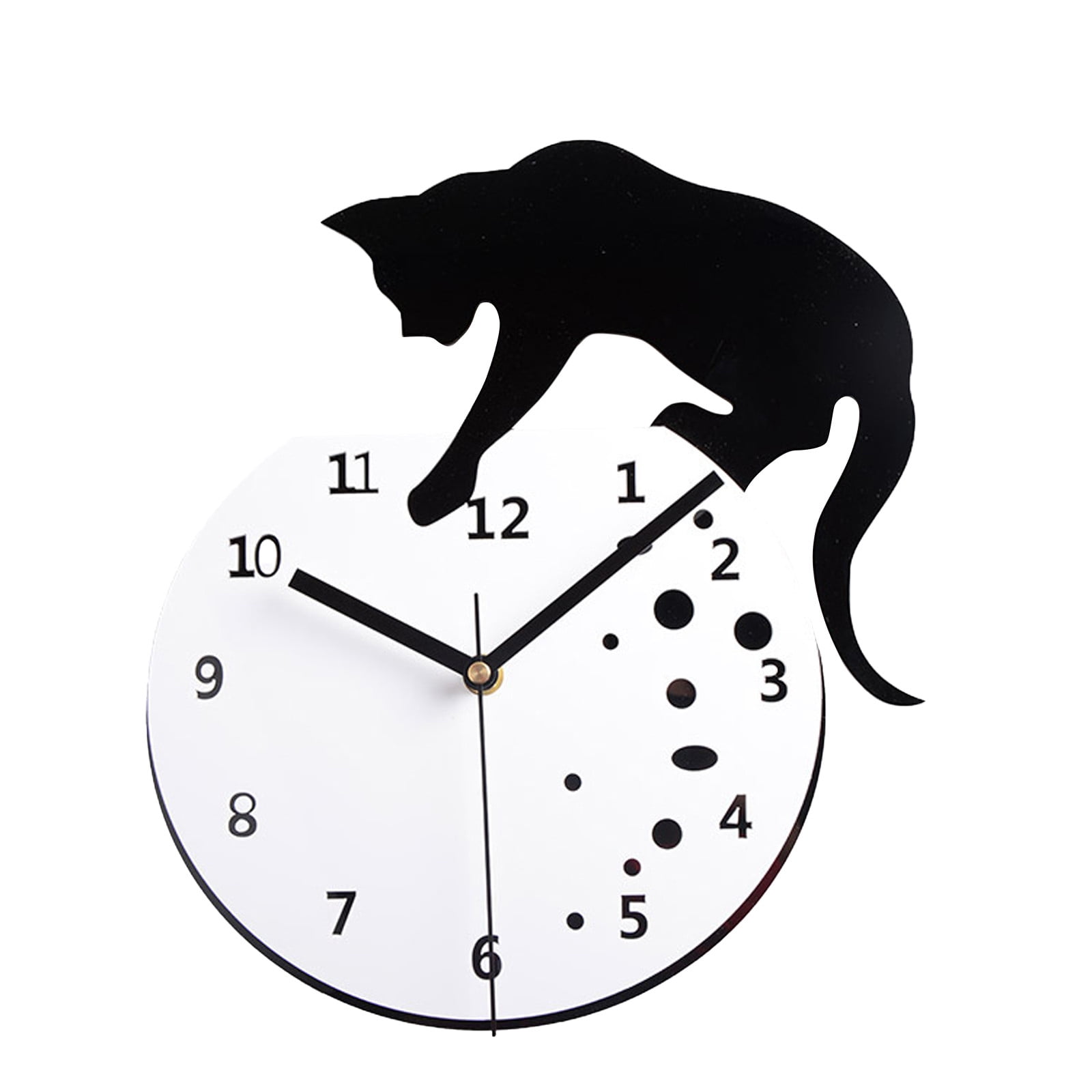 uvwlwu Modern Wall Clock Featuring Adorable Cat Design For Pet Lovers ...