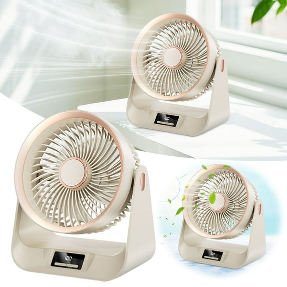 uvwlwu Rechargeable Desktop Fan For Home & Dorm Portable High Airflow ...