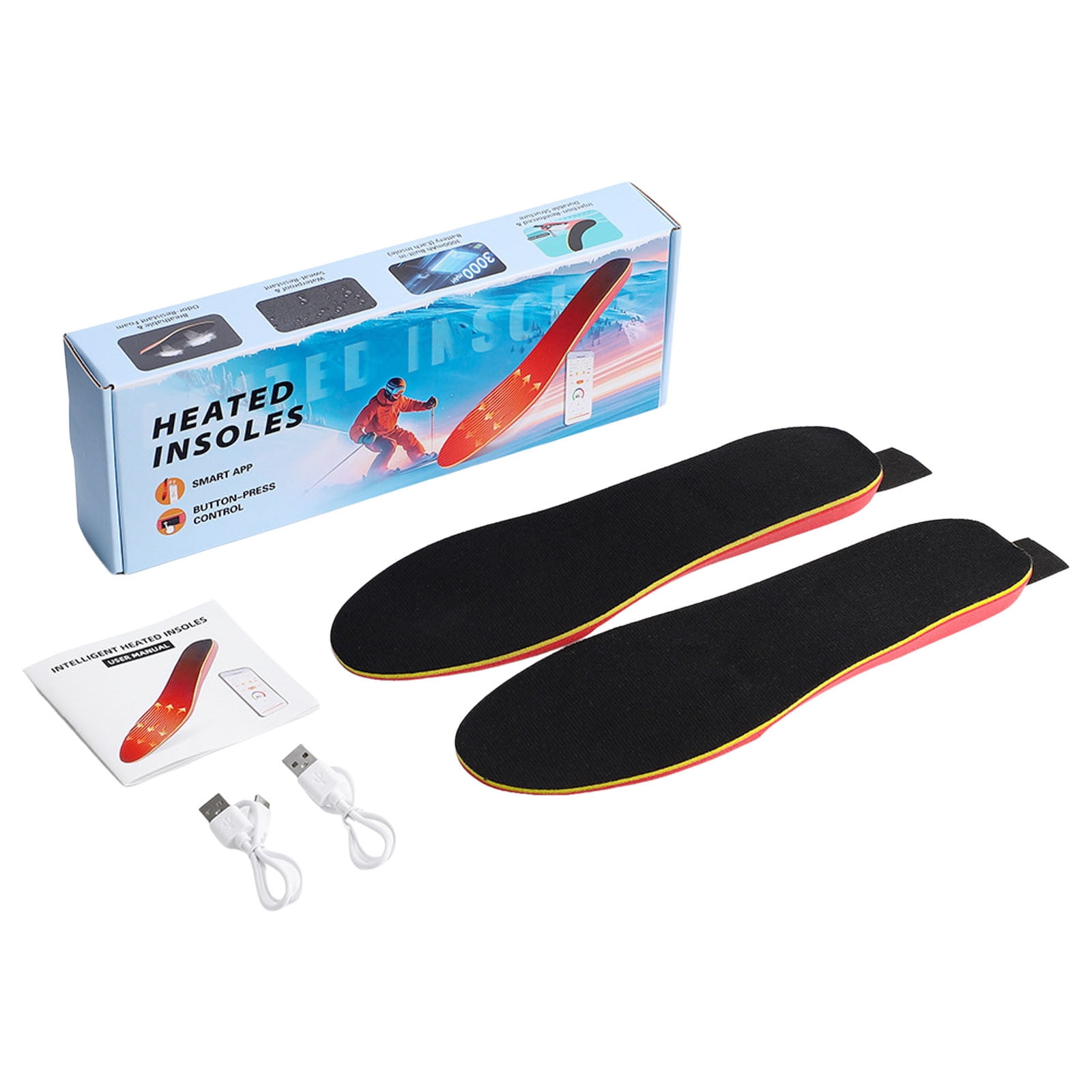 uvwlwu Rechargeable Heated Insoles with Remote Control Adjustable ...