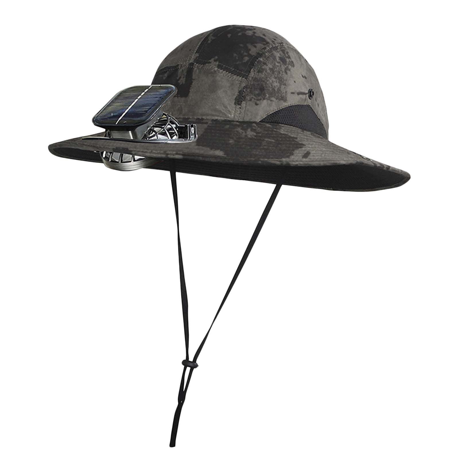 uvwlwu Rechargeable Solar Powered Fan Hat for Outdoor Sports Sun and ...