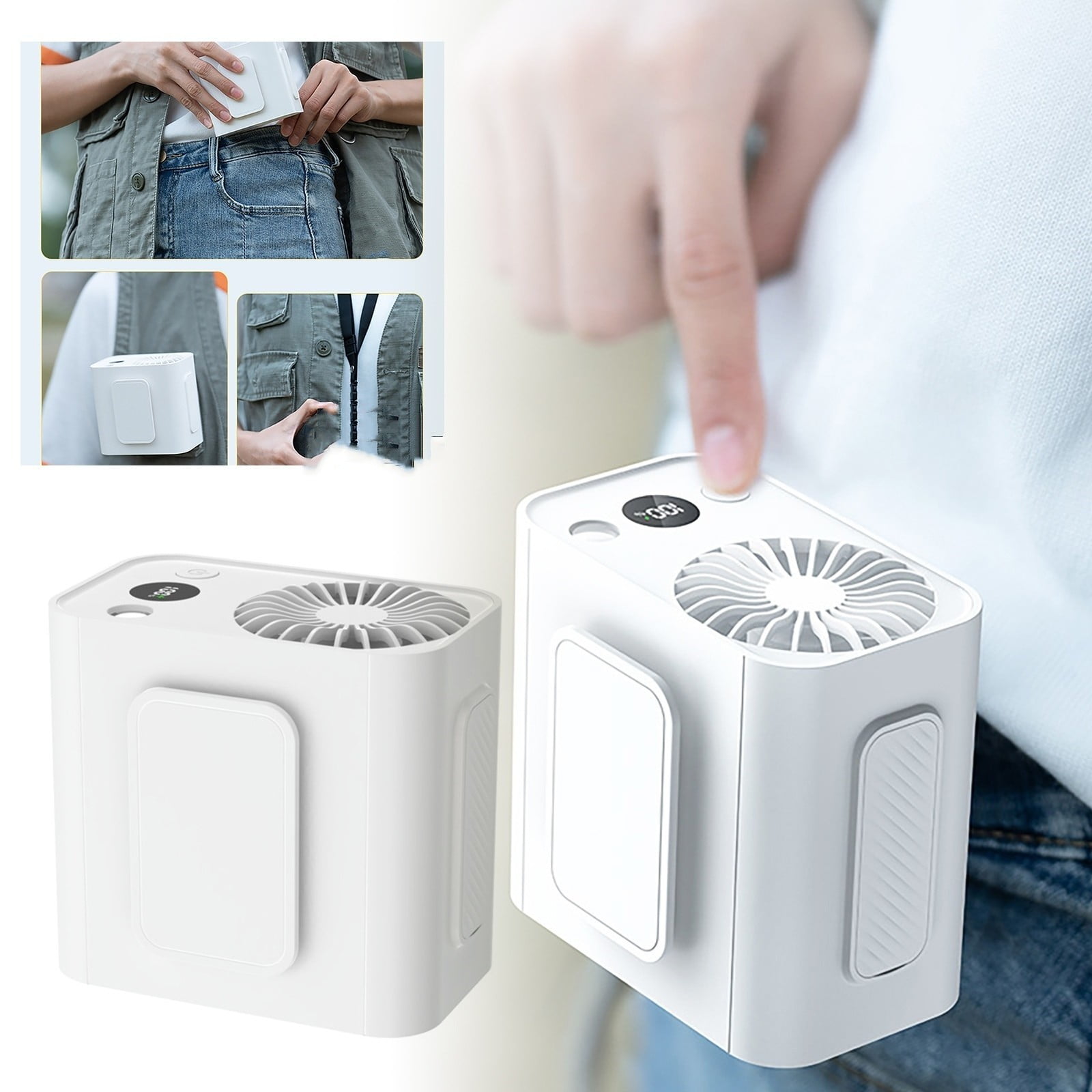 uvwlwu USB Fans DQ230 Rechargeable Clip Fan With LED Display Versatile ...