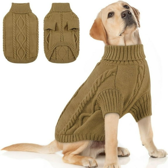 uvwlwu Winter Dog Sweater Turtleneck Knit Coat Warm Soft Apparel for ...