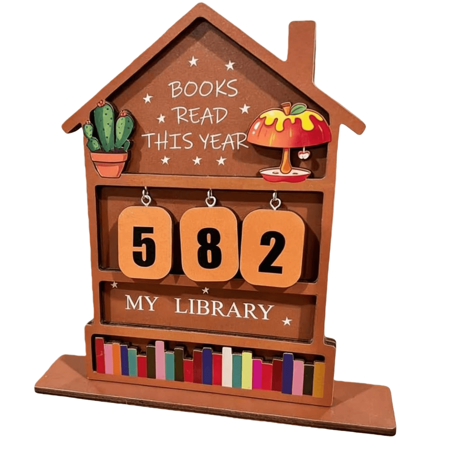uvwlwu Wooden Book Reading Display Sign for Home Library Desk Readers ...