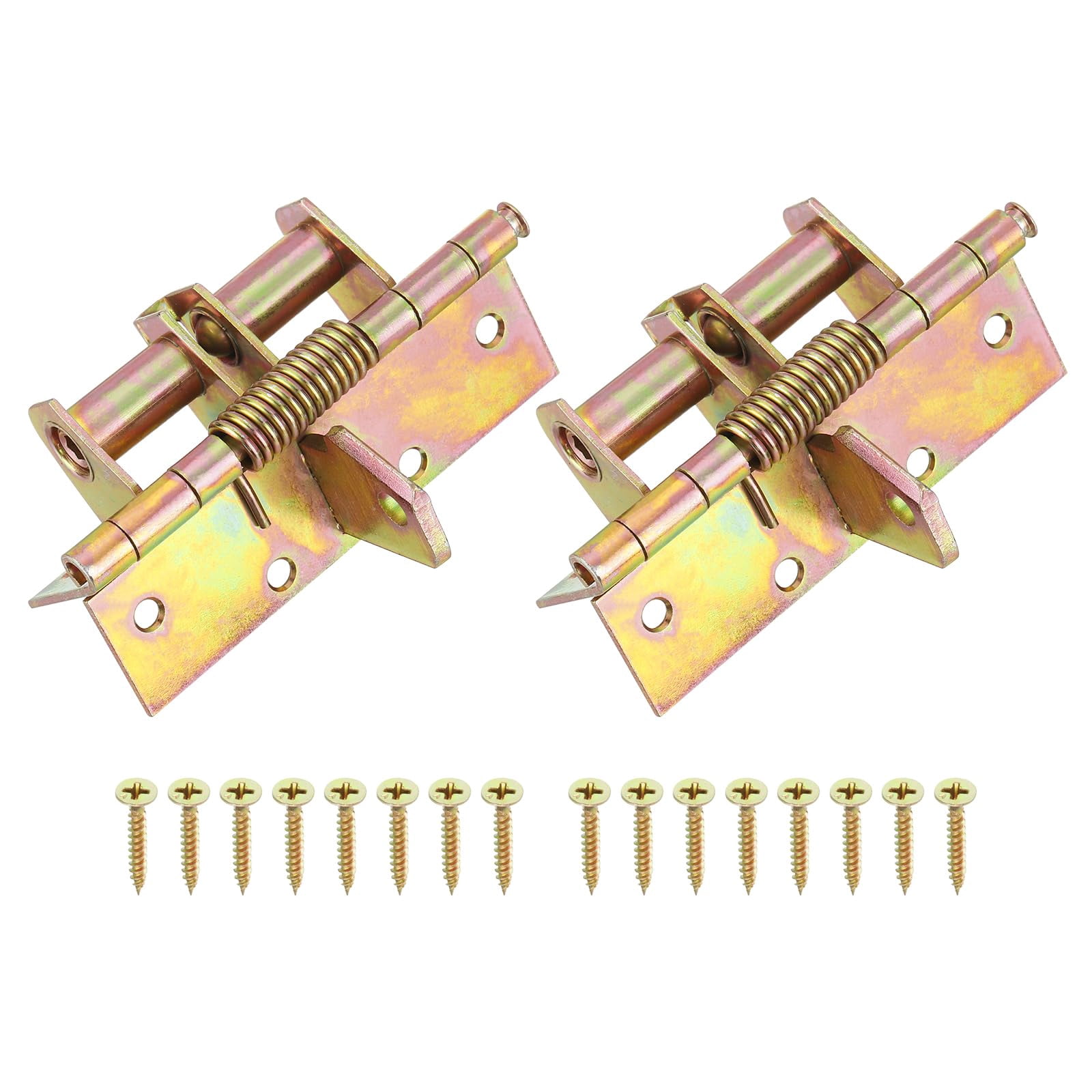 uxcell 2 Pcs 3.94"x2.56" Automatic Door Hinge, Cold Rolled Steel Bifold ...
