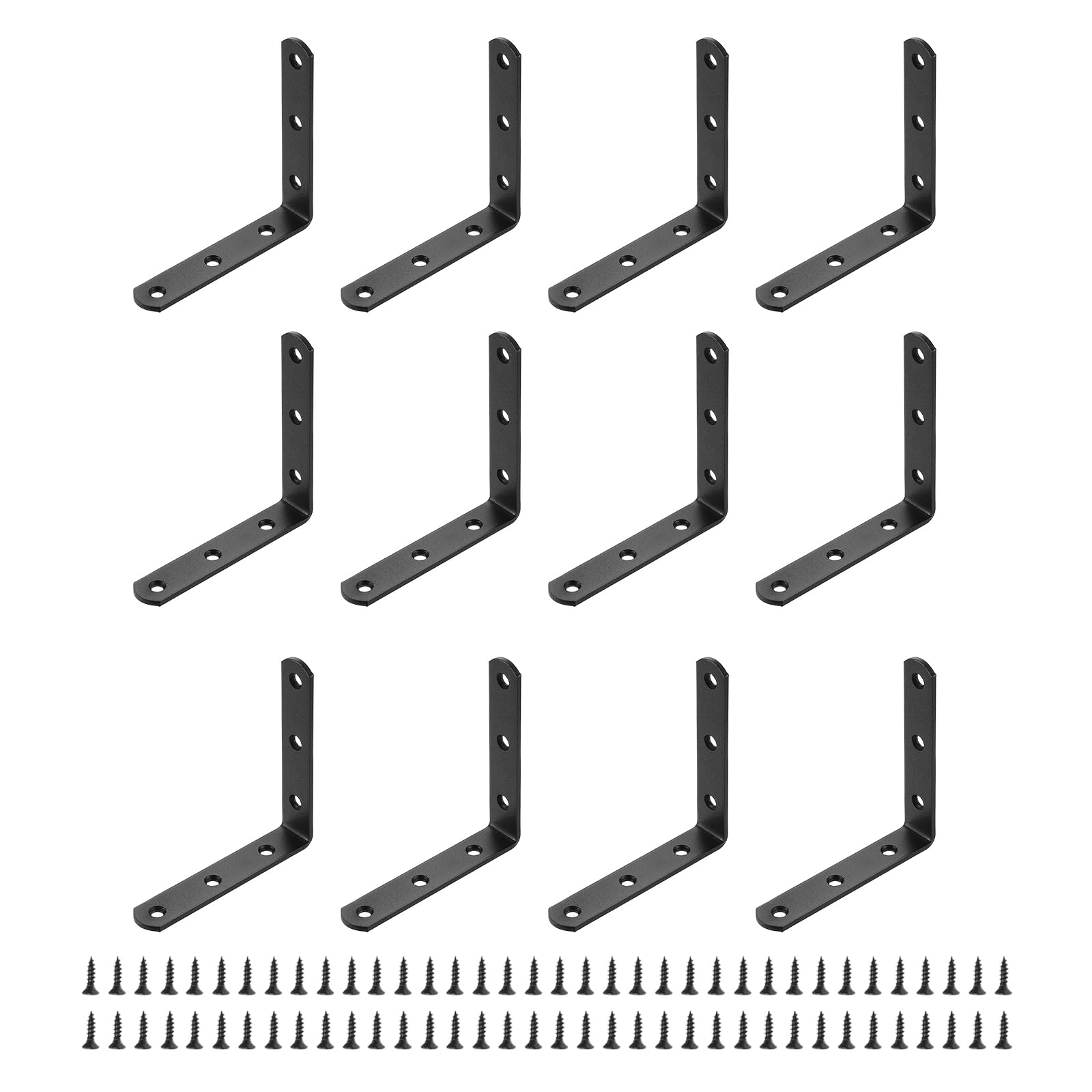 uxcell 20Pcs L-Shaped Brackets Corner Brace, 3.94"x3.94"x0.79" Corner ...