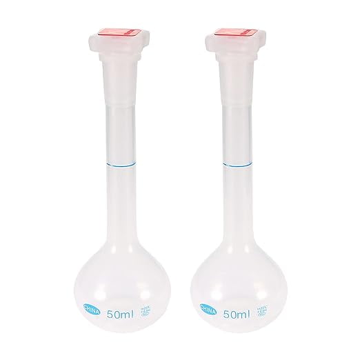 uxcell 2PCS 50ml Long Neck Clear Plastic Volumetric Measuring Flask ...